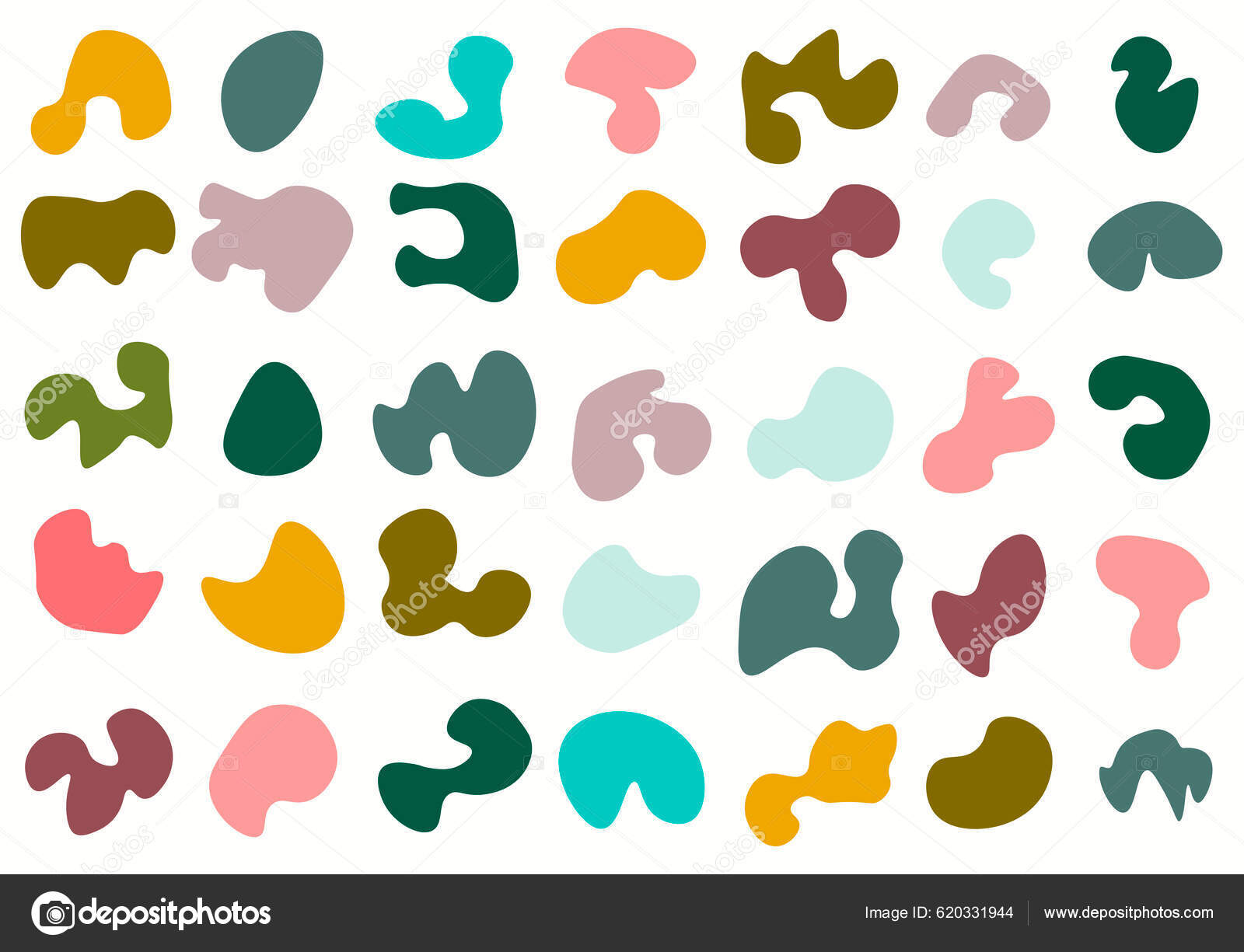Vector Liquid Shadows Random Shapes Colors Vector Illustration Isolate ...