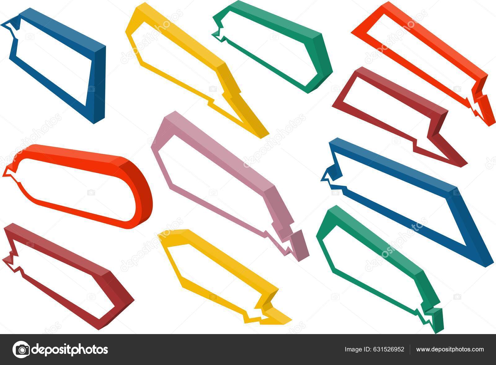 Colorful Pop Isometric Callout Set Three Dimensional Isometric ...