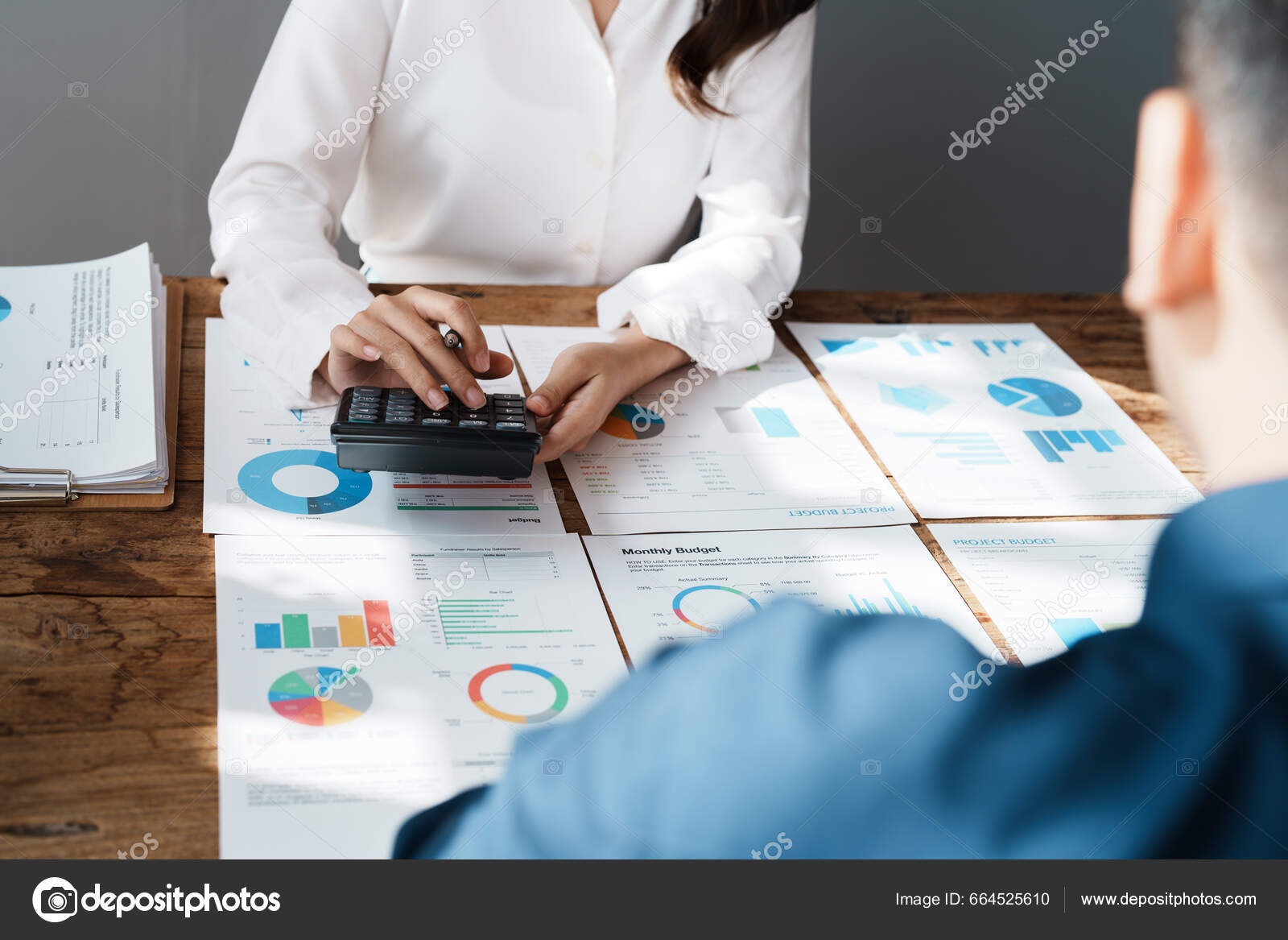 Accountant Checking Financial Statement Counting Calculator Income Tax ...