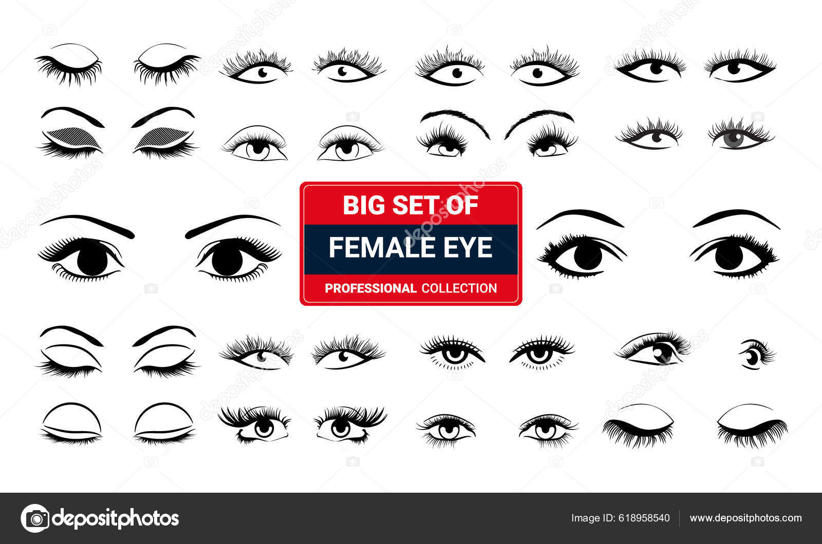 Types Of Woman Eyes Eye Shapes Illustrations 12 Woman Eyes, Eyebrows,