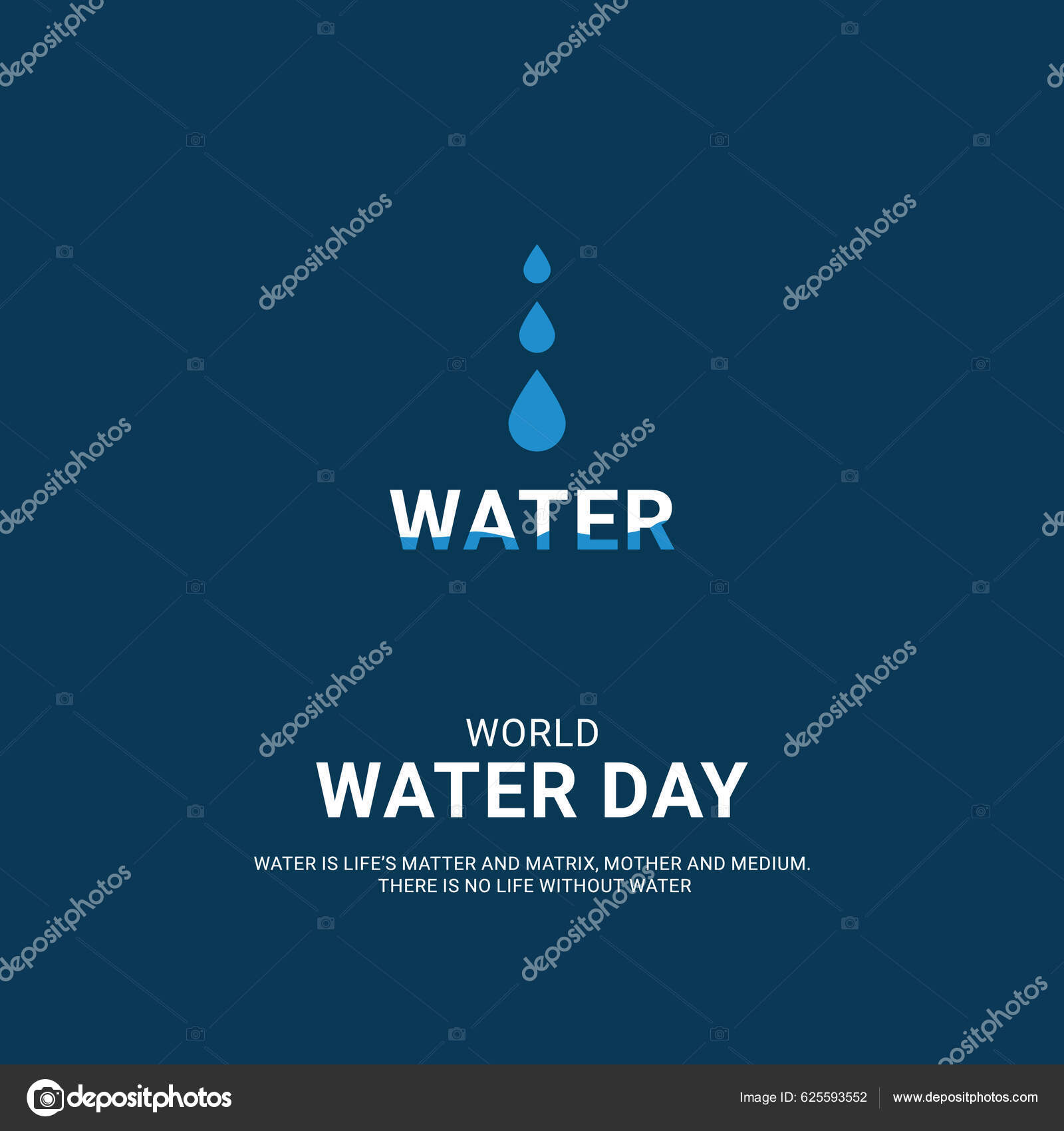 World Water Day Globe Concept Design Banner Poster Vector Art Stock ...
