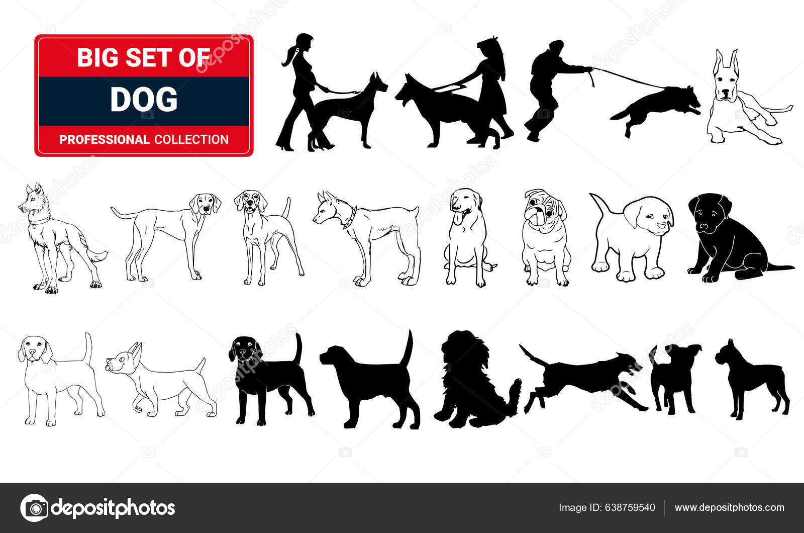 Anjing Dan Anjing Keturunan Vektor Ilustrasi Vektor Stok oleh ...