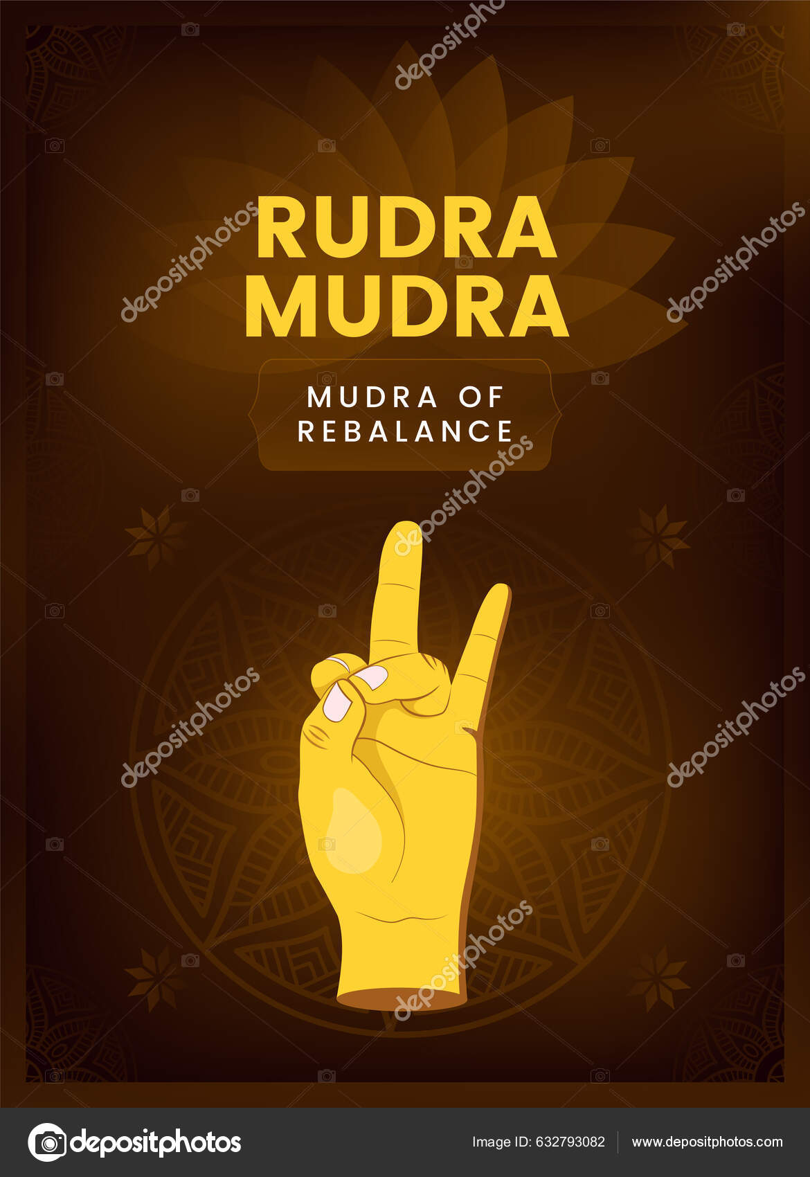 Rudra Mudra Gesto Mano Ilustración Vectorial Vector de stock #632793082 ...