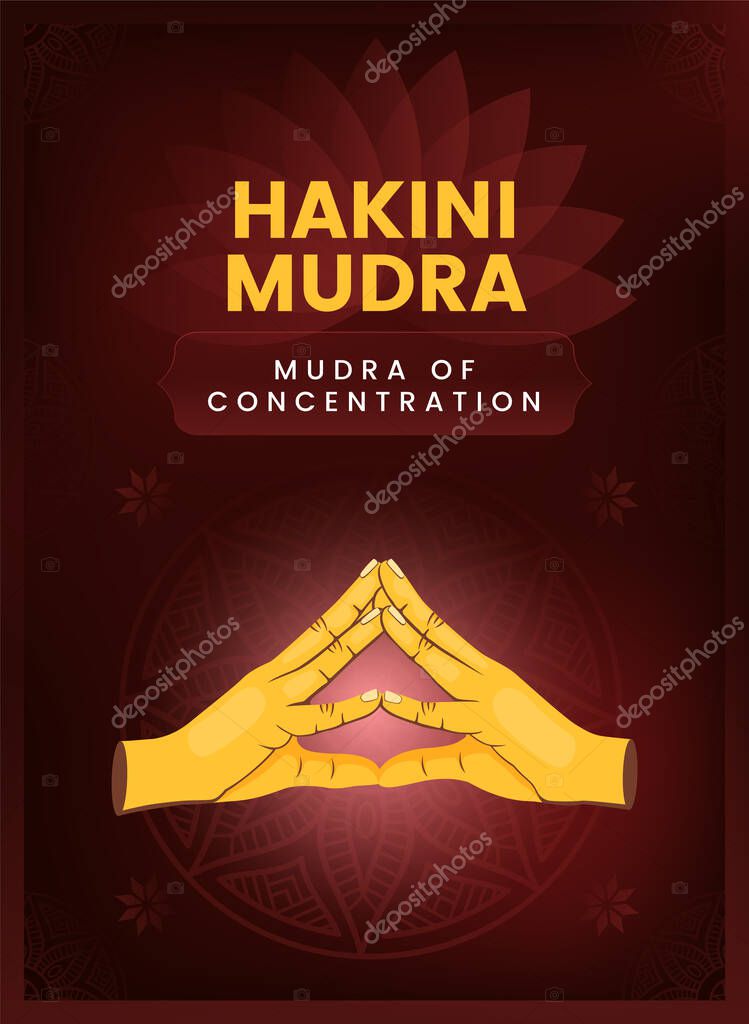 Hakini Mudra Gesto de la mano - Ilustración vectorial 2023