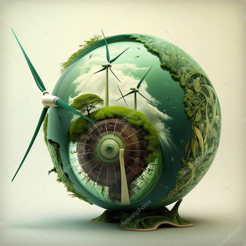 Imagen conceptual de un mundo con energía limpia y sostenible. Energía ...