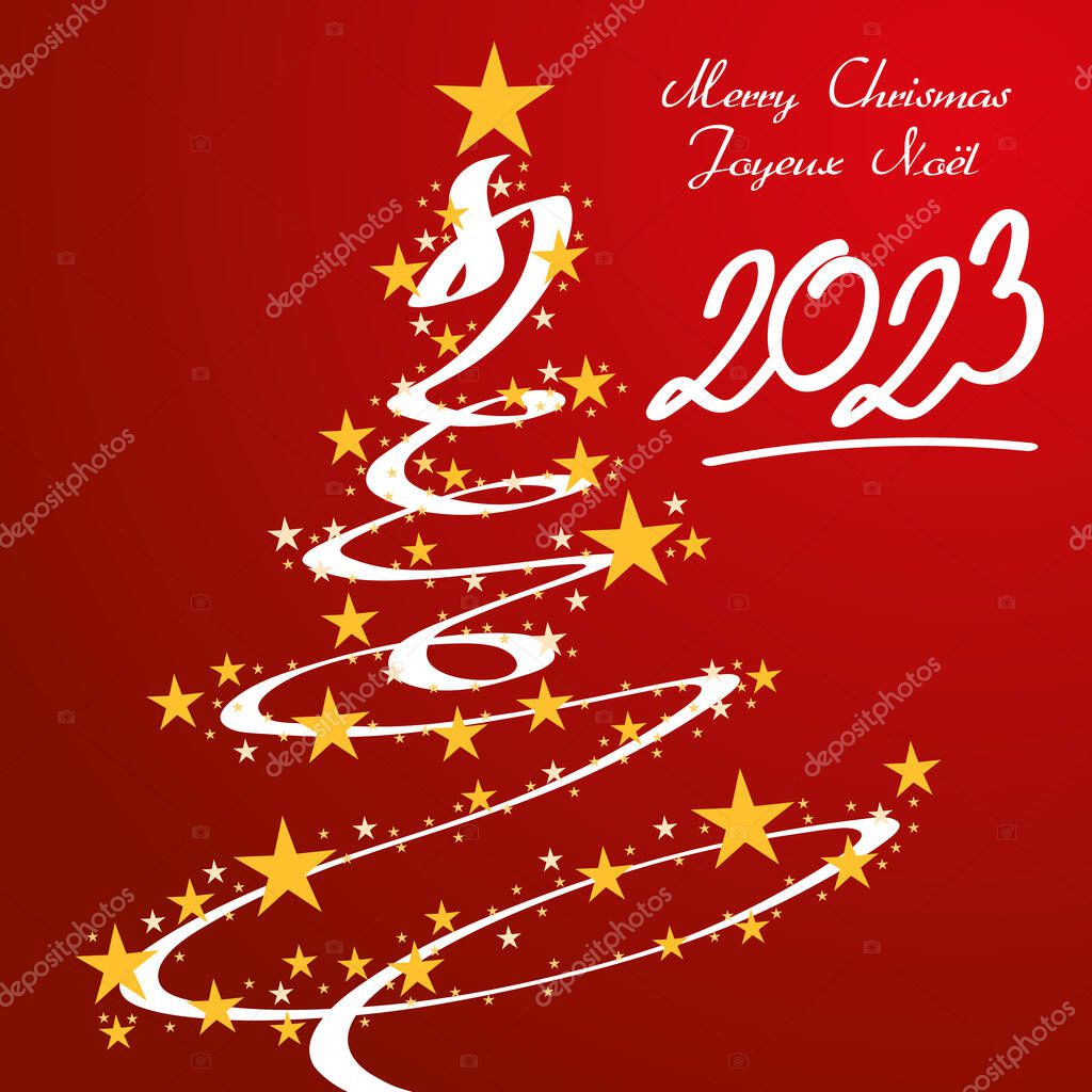 2023 tarjeta de felicitación para desear una feliz Navidad, con una ...