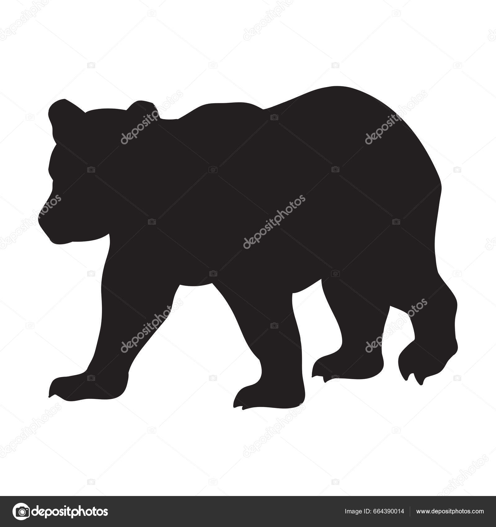 Siluet Beruang Terisolasi Pada Latar Belakang Putih Ilustrasi Vektor ...