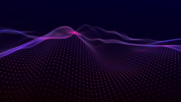 Dynamic Wave Glowing Particles Abstract Digital Background Data Flow Information — Stock Video ...