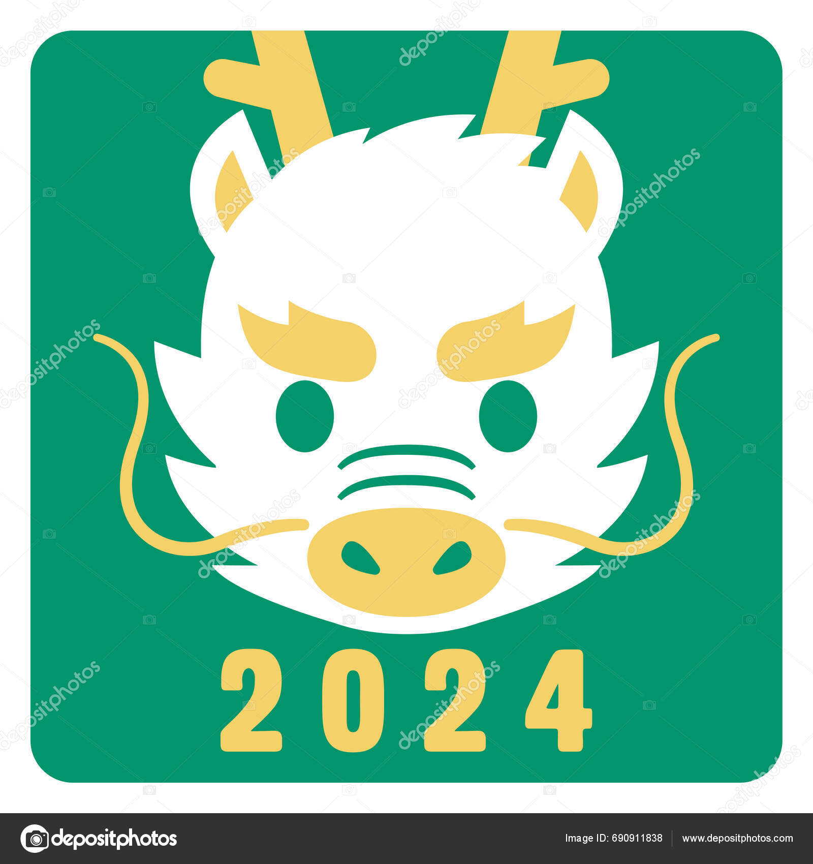 Vector Illustration Simple Dragon Face Stock Vector by ©ankomando 690911838