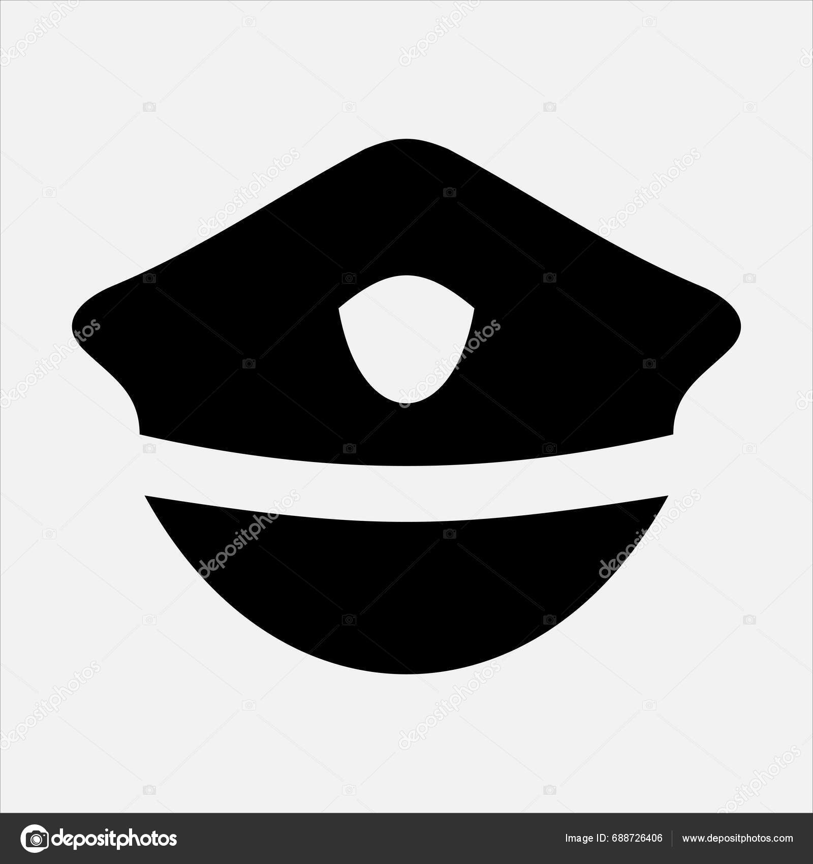 Police Cap Vector Icon Isolated White Background Stock Vector by ...