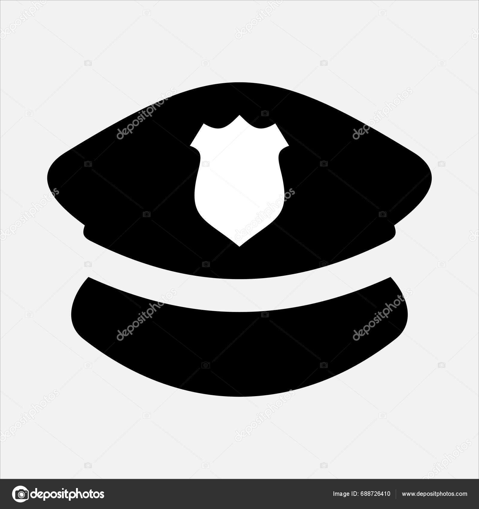 Police Cap Vector Icon Isolated White Background Stock Vector by ...