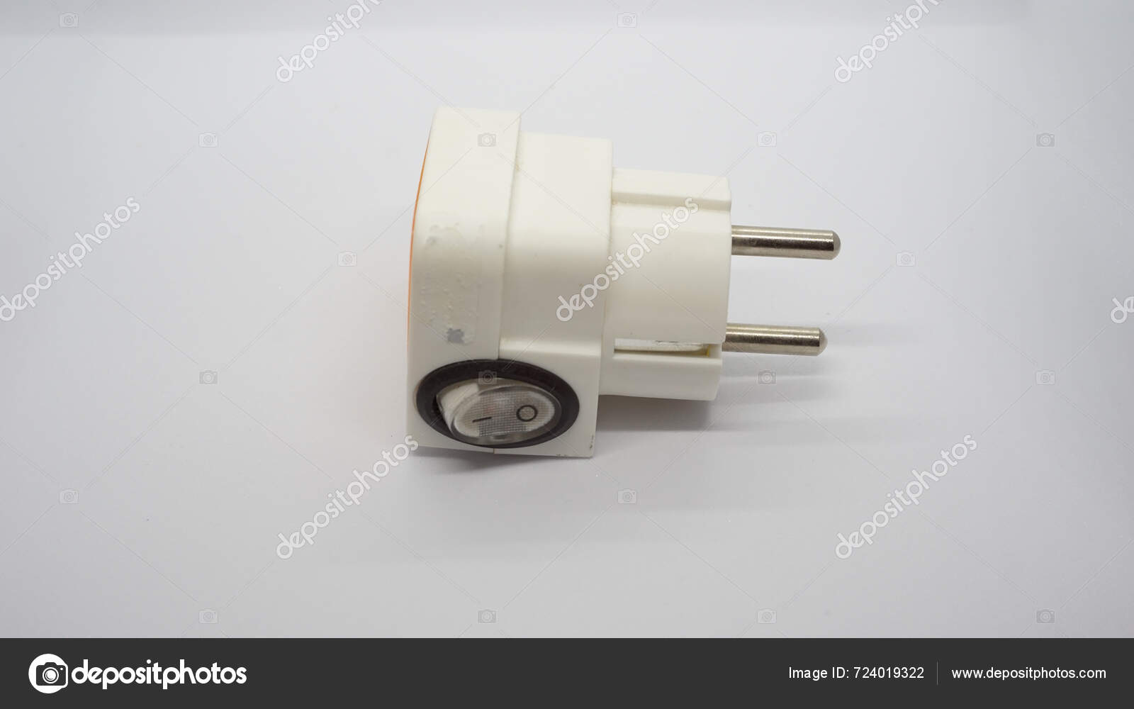 Orange Power Plug Head White Background — Stock Photo © Akatara #724019322