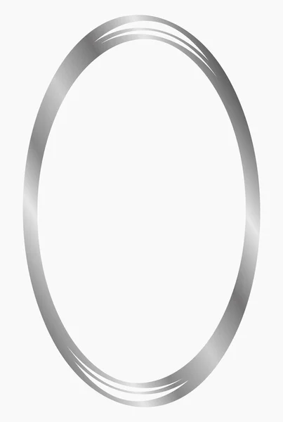 Silver Oval Metal Frame Isolated White Vector Frame Photo Frame Stock ...