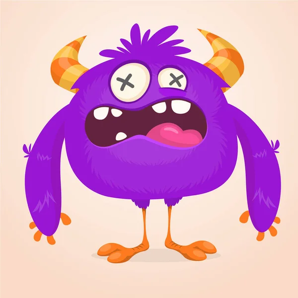 Scared Funny Cartoon Monster Halloween Vector Illustration Stock Vector ...