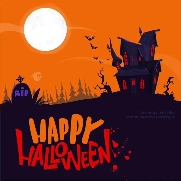 Halloween Haunted House Cartoon Illustration Vector Horror Scary ...