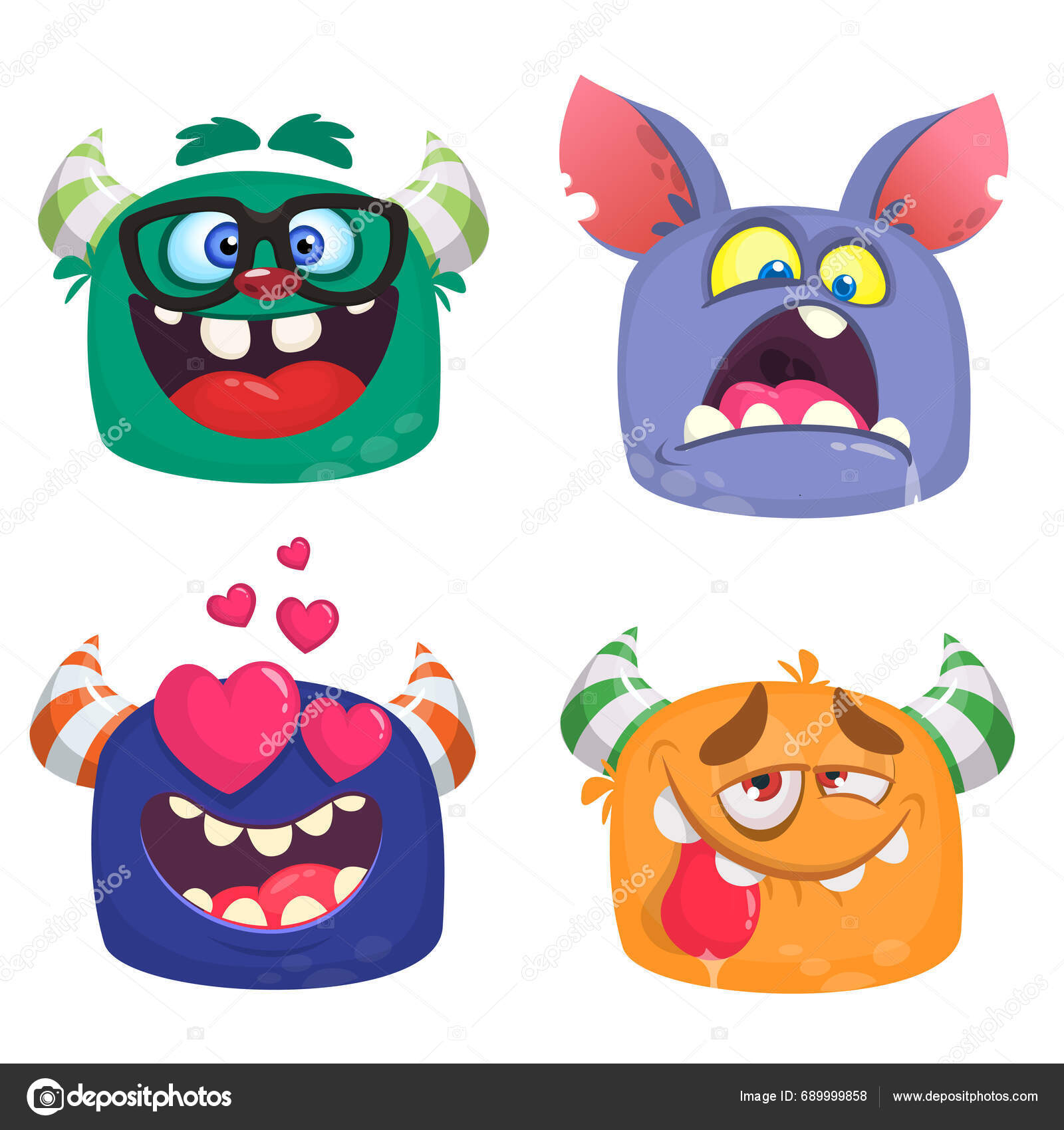 Niedliche Cartoon Monster Zeichentrickmonster Geist Kobold Bigfoot Yeti ...