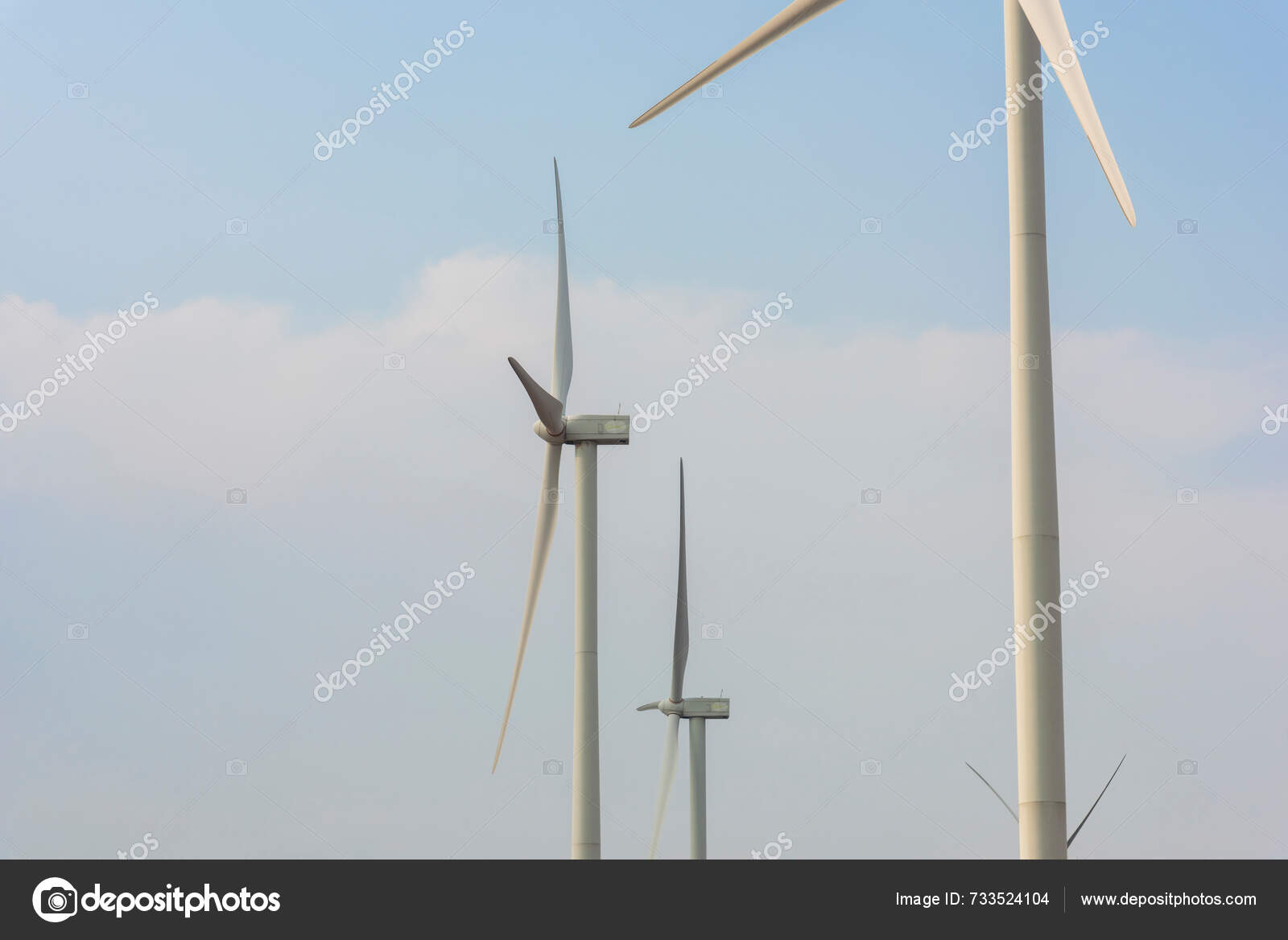 Wind Turbines Electric Power Production Green Ecological Power Energy ...