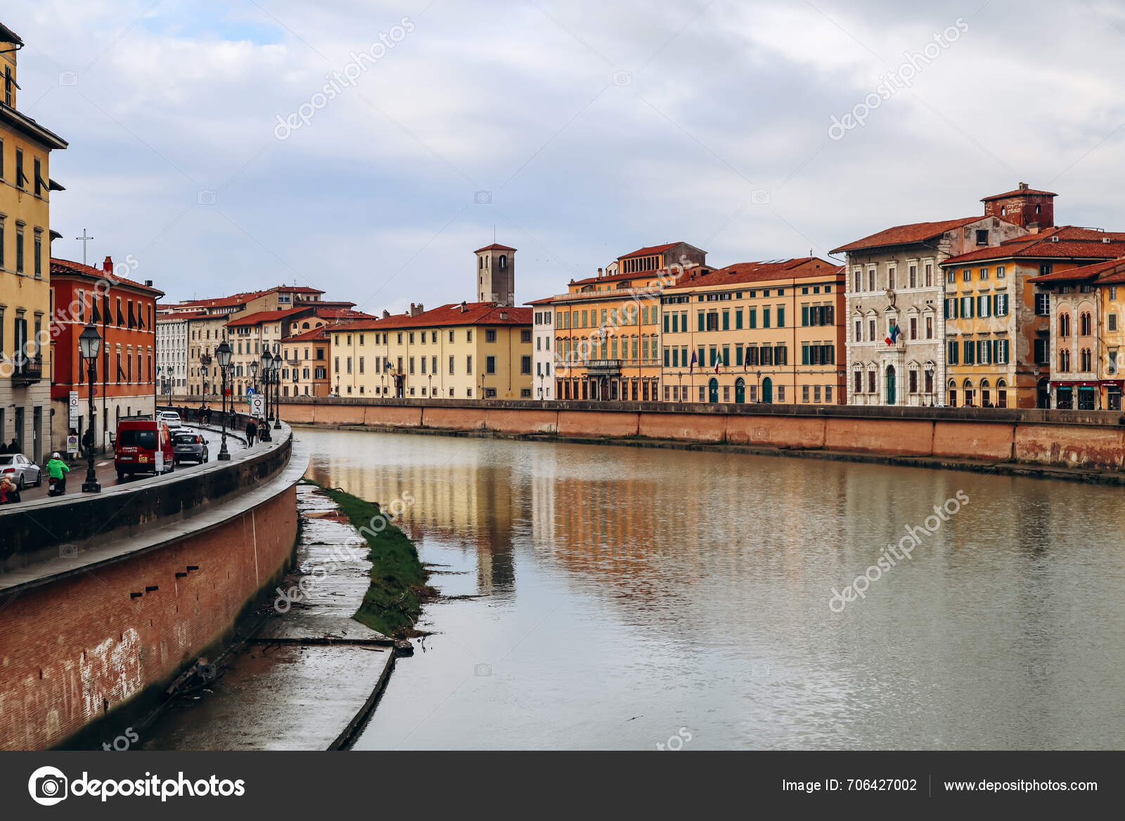 Embankments Arno River Center Pisa Tuscany Central Italy — Stock ...