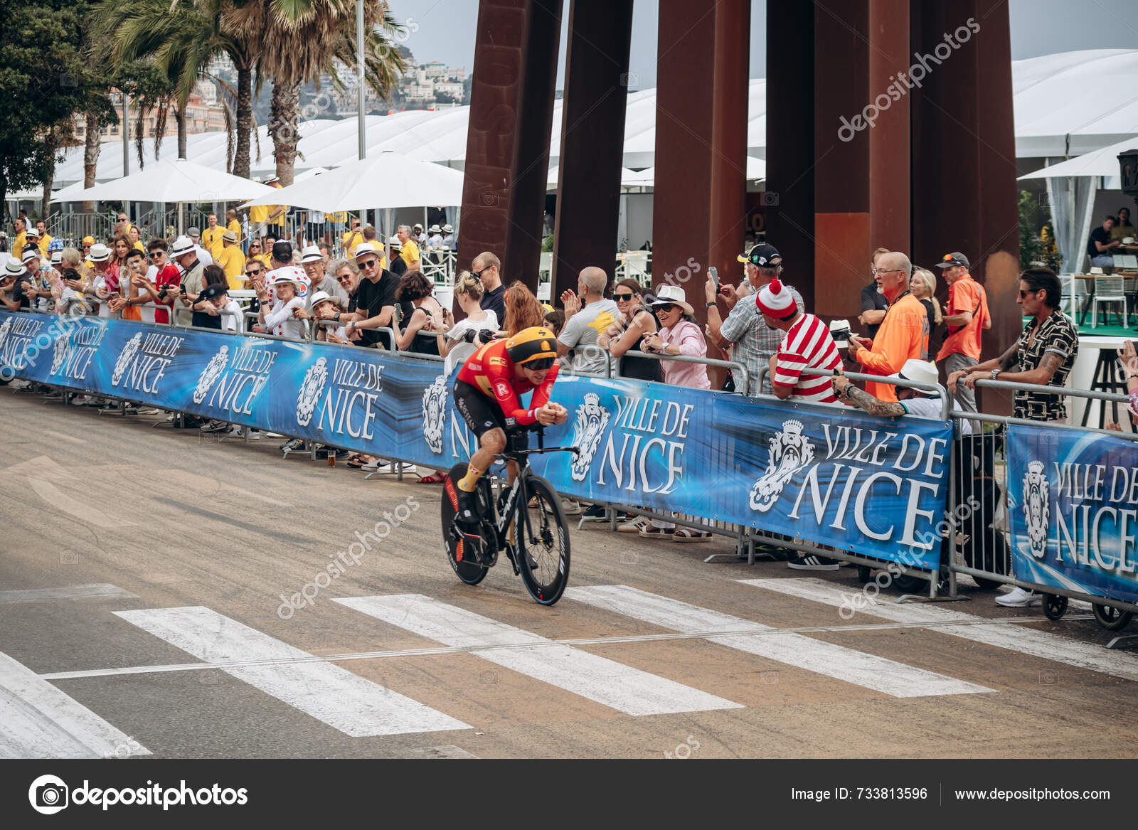 Niza Francia Julio 2024 Final Del Tour Francia 2024 Niza — Foto ...