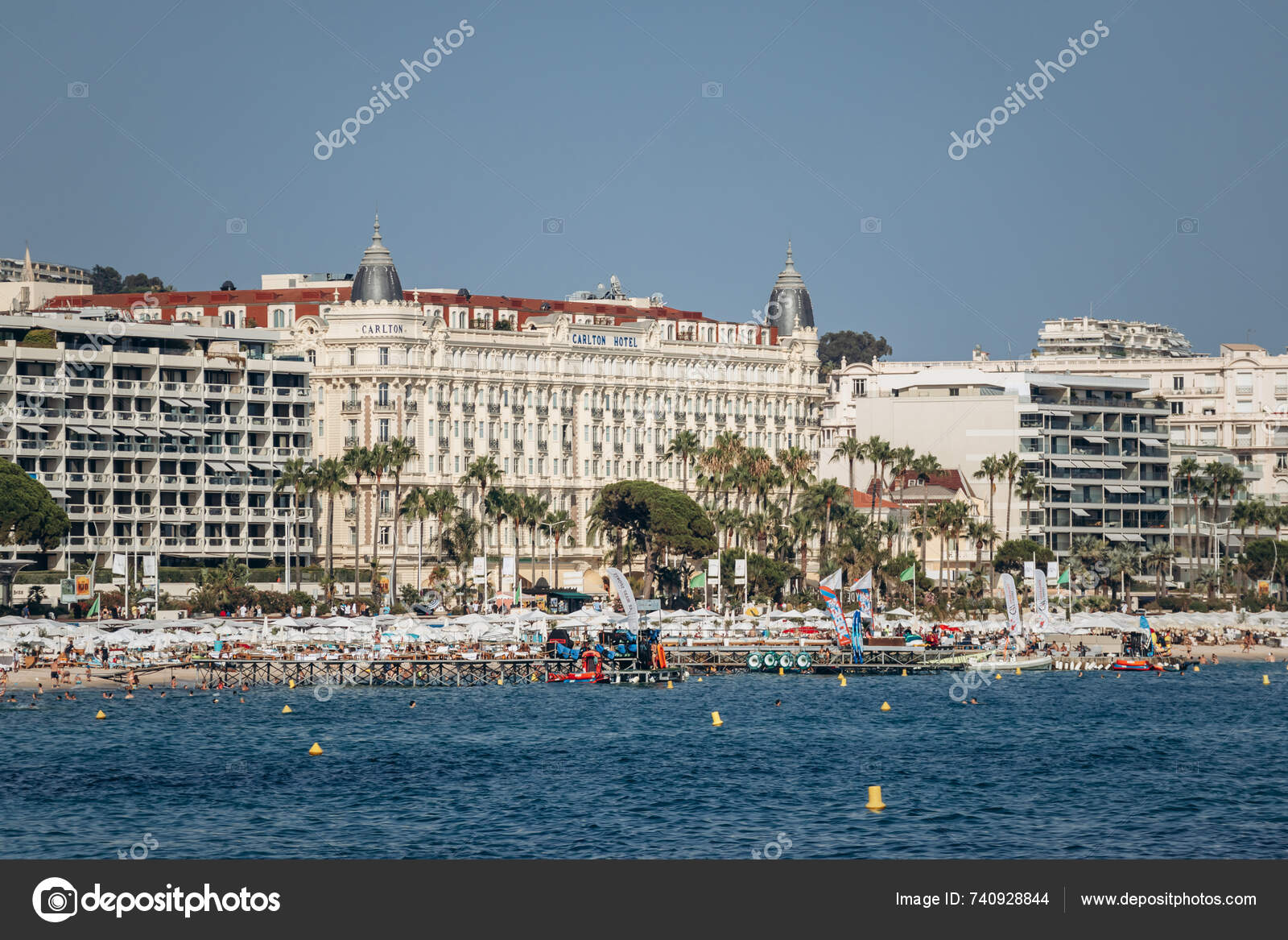 Cannes France August 2024 View Famous Carlton Hotel Cannes Croisette ...