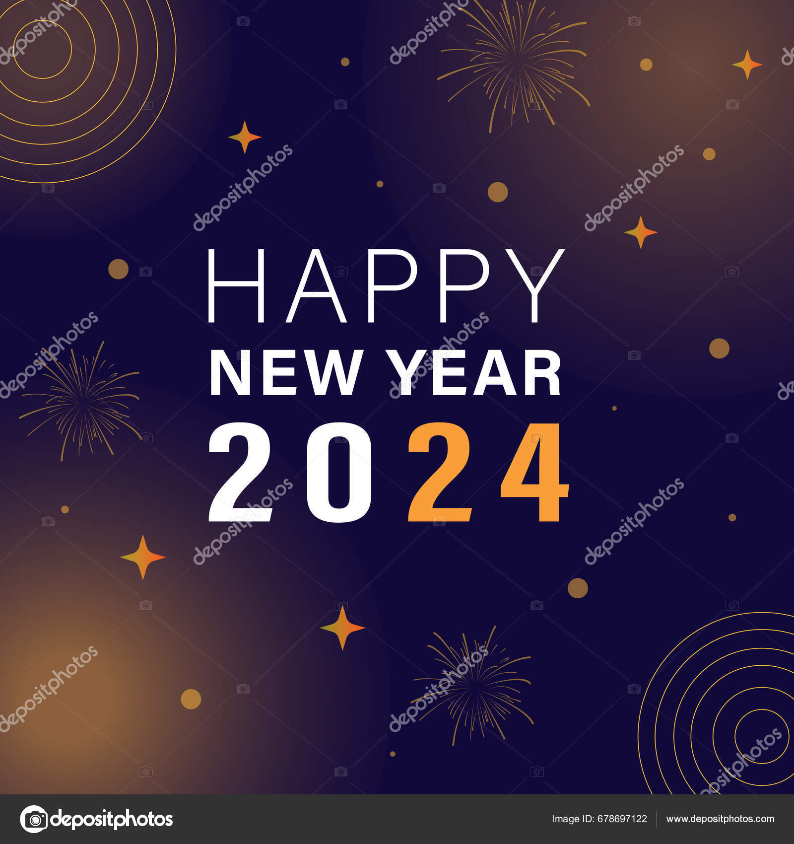 Selamat Tahun Baru 2024 Vektor Tahun Baru Vektor Happy New Vektor Stok oleh ©AW91 678697122