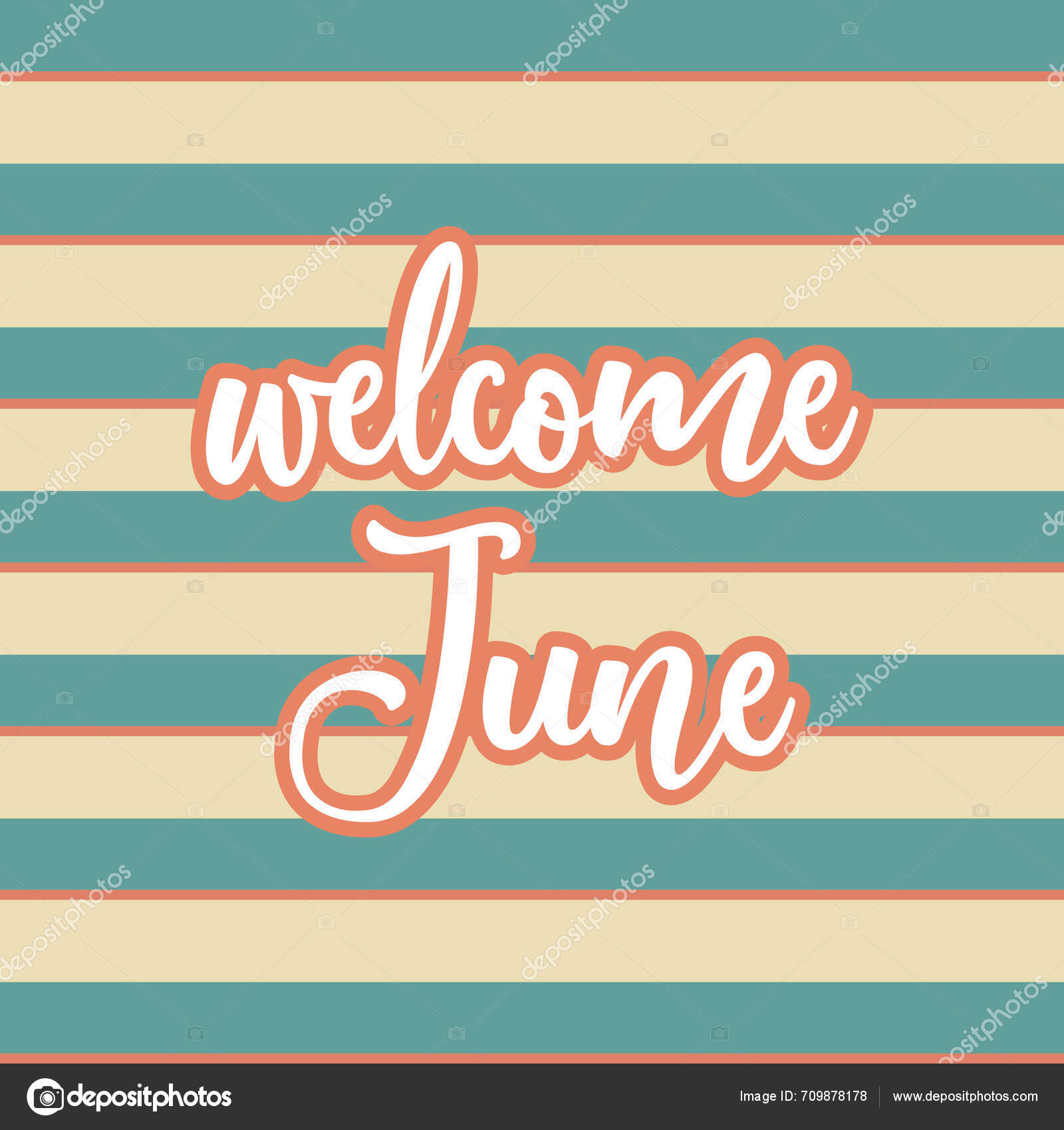 Hola June Bienvenida June Junio Con Vector Vibraciones Verano Vector de ...