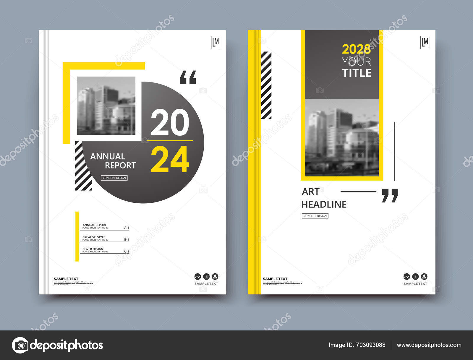 Abstract Brochure Cover Design Text Frame Urban City View Font Stock ...
