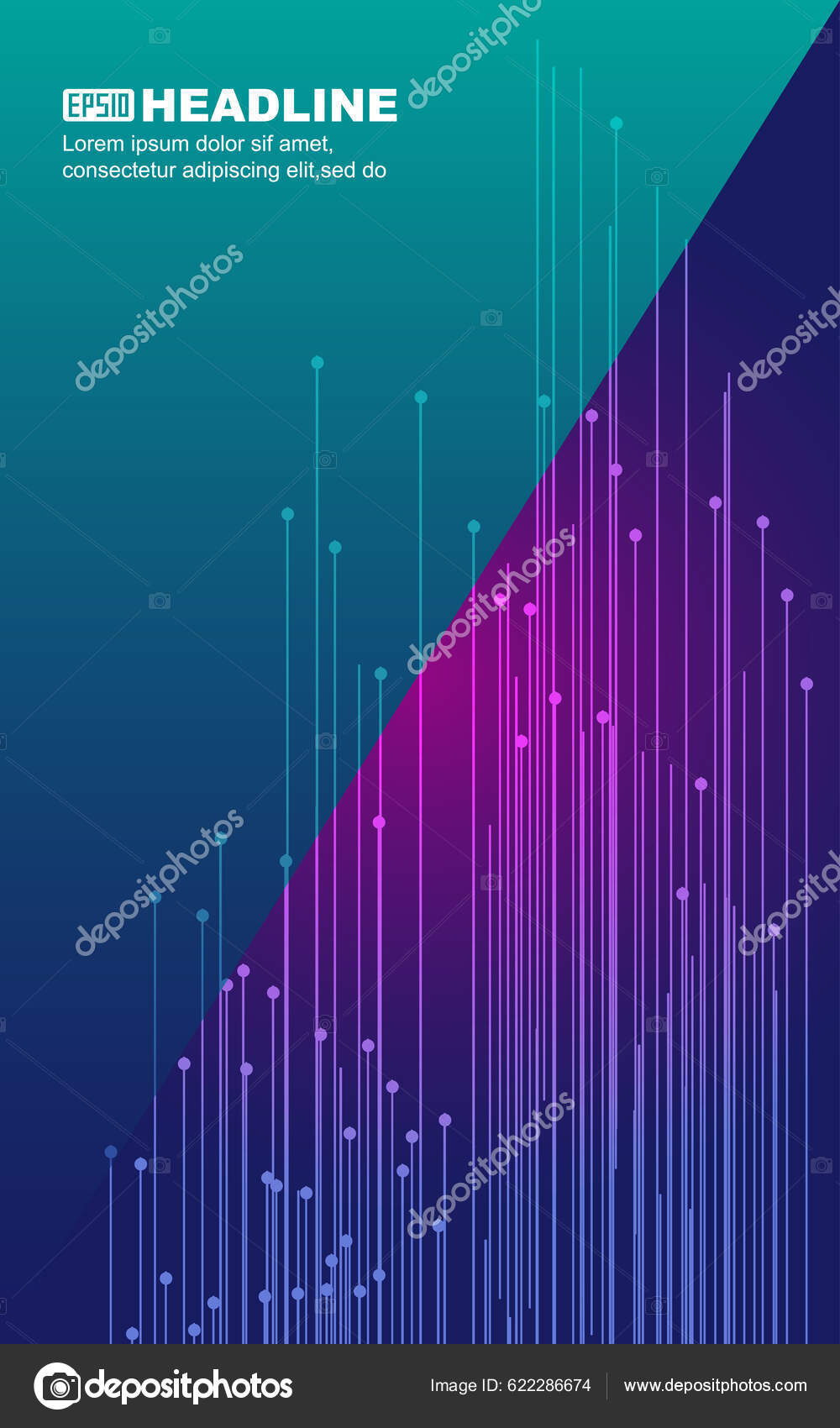 Colorful Dot Line Extends Upward Technology Sense Poster Background ...