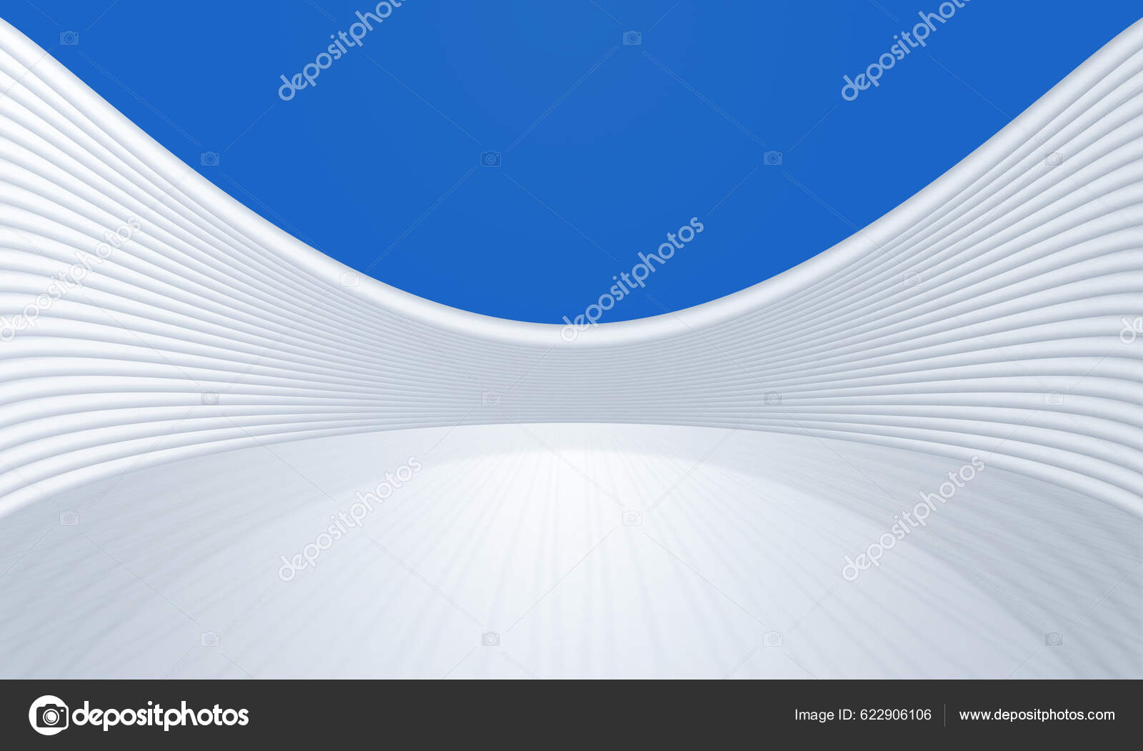 Rendering Creative Modern Arc Shaped Building Ground Square Space ...