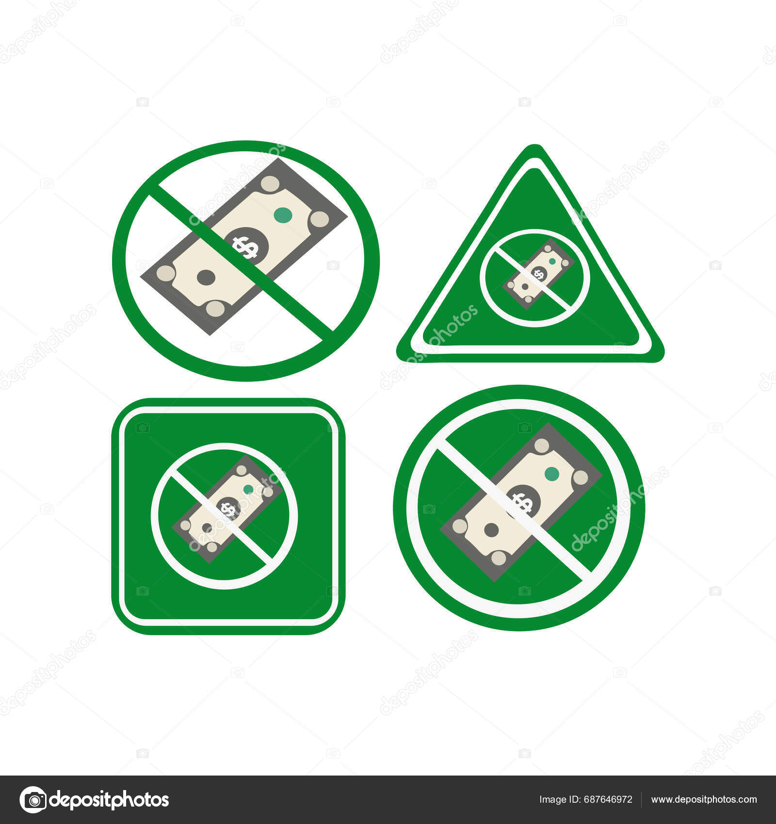 Cash Sign Money Forbidden Symbol Vector Stock Vector by ©luknaahmad12 ...