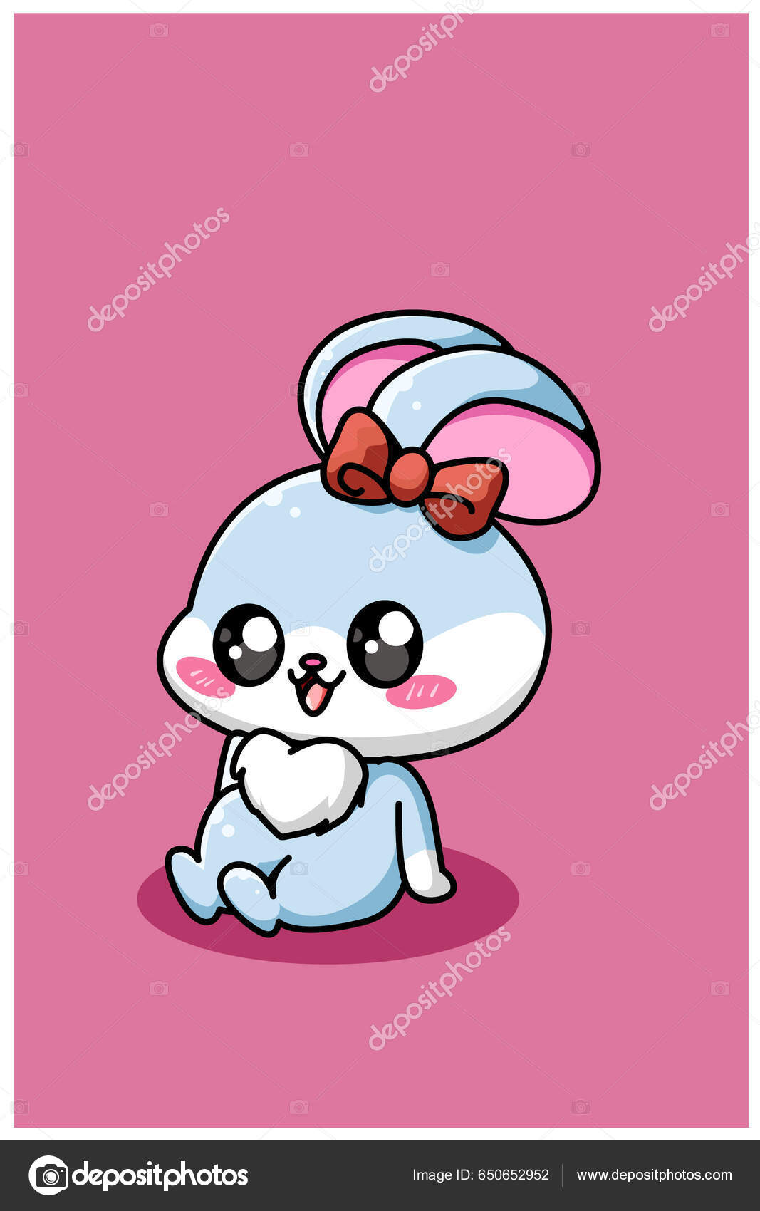 Lindo Feliz Bebé Conejo Ilustración Dibujos Animados Vector de stock ...