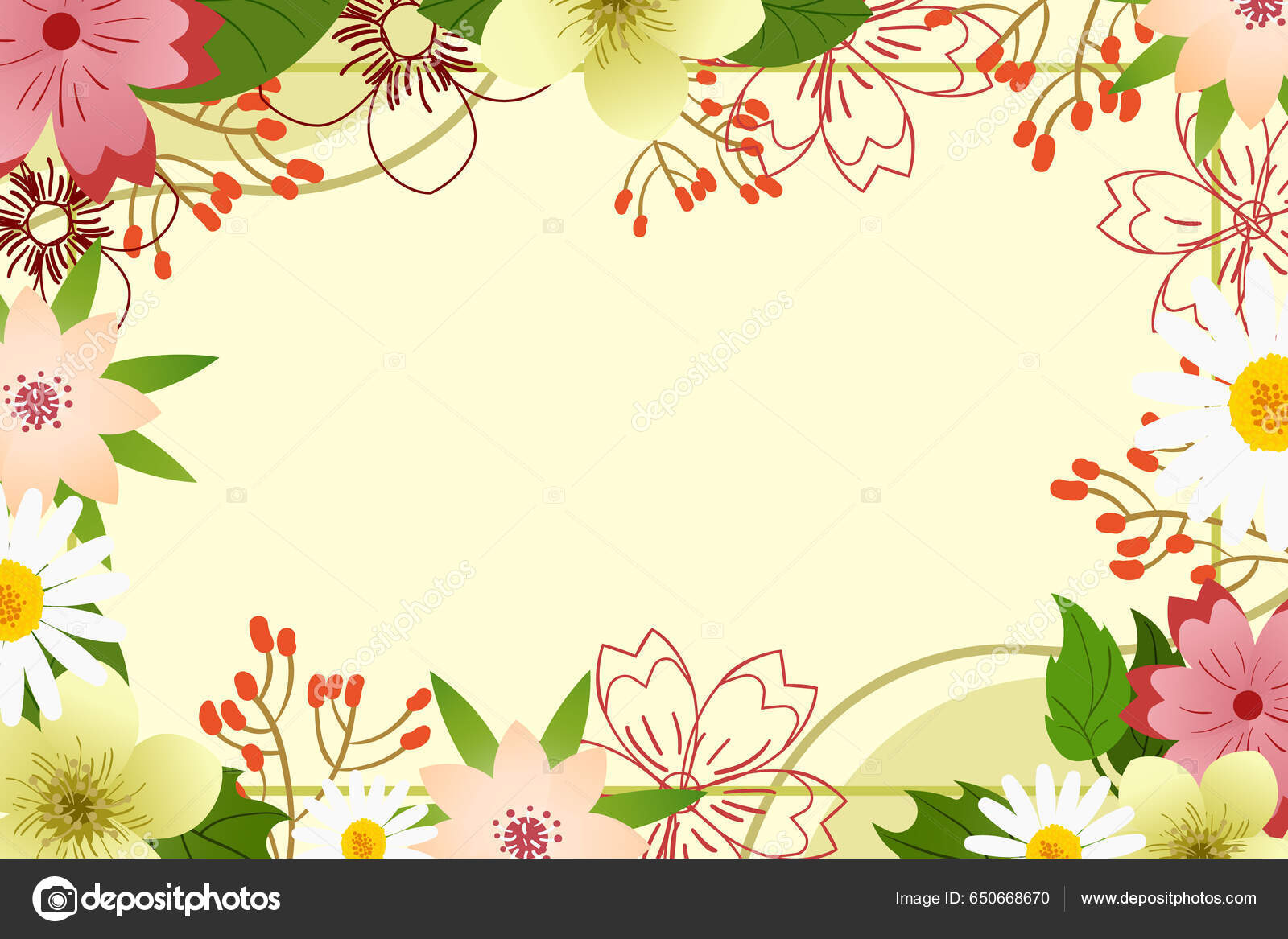 Flat Refreshing Flower Background Design Stock Vector by ©neves ...