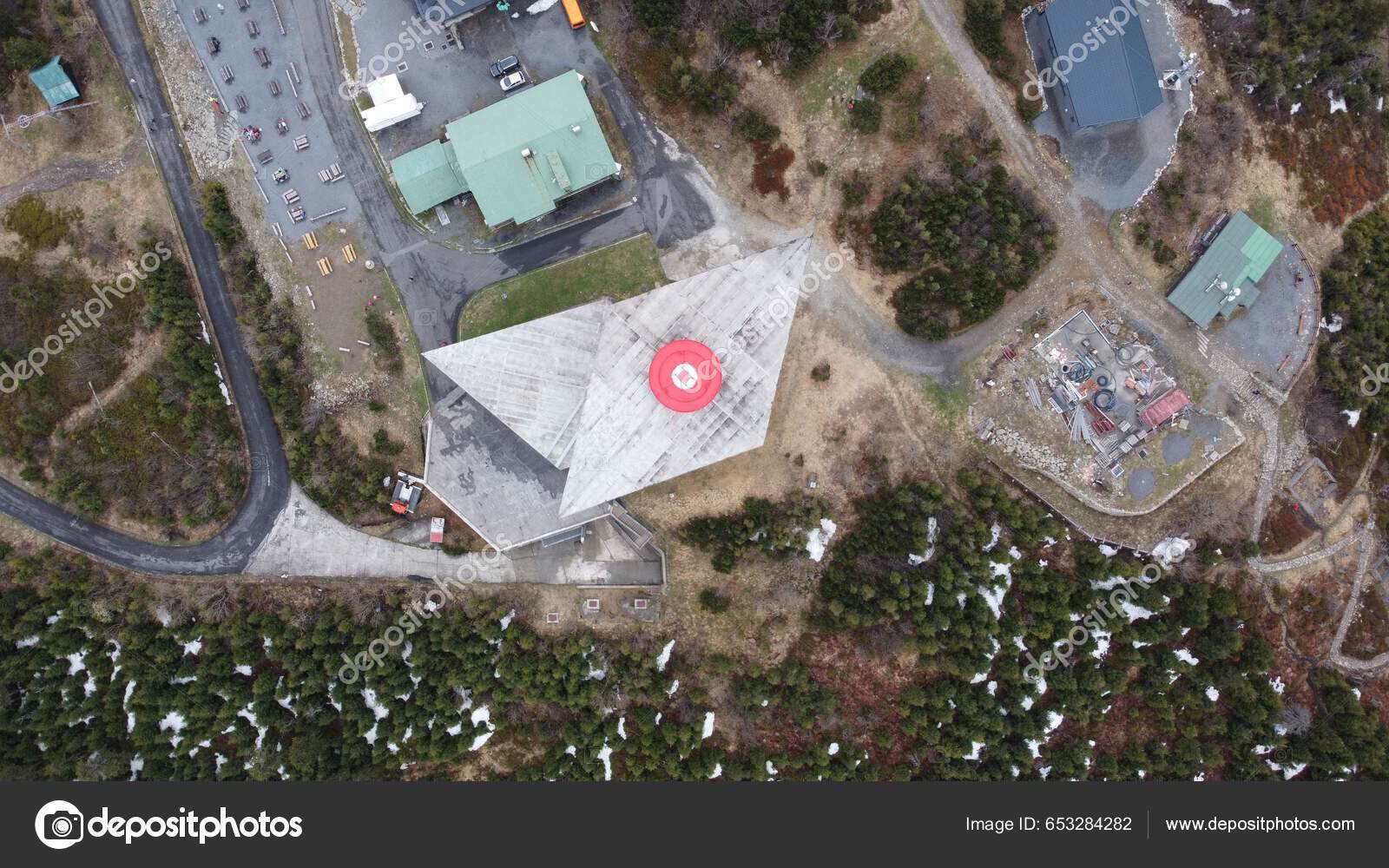 Aerial View Lysa Hora Transmitter Tower Beskids Mountains Czech ...