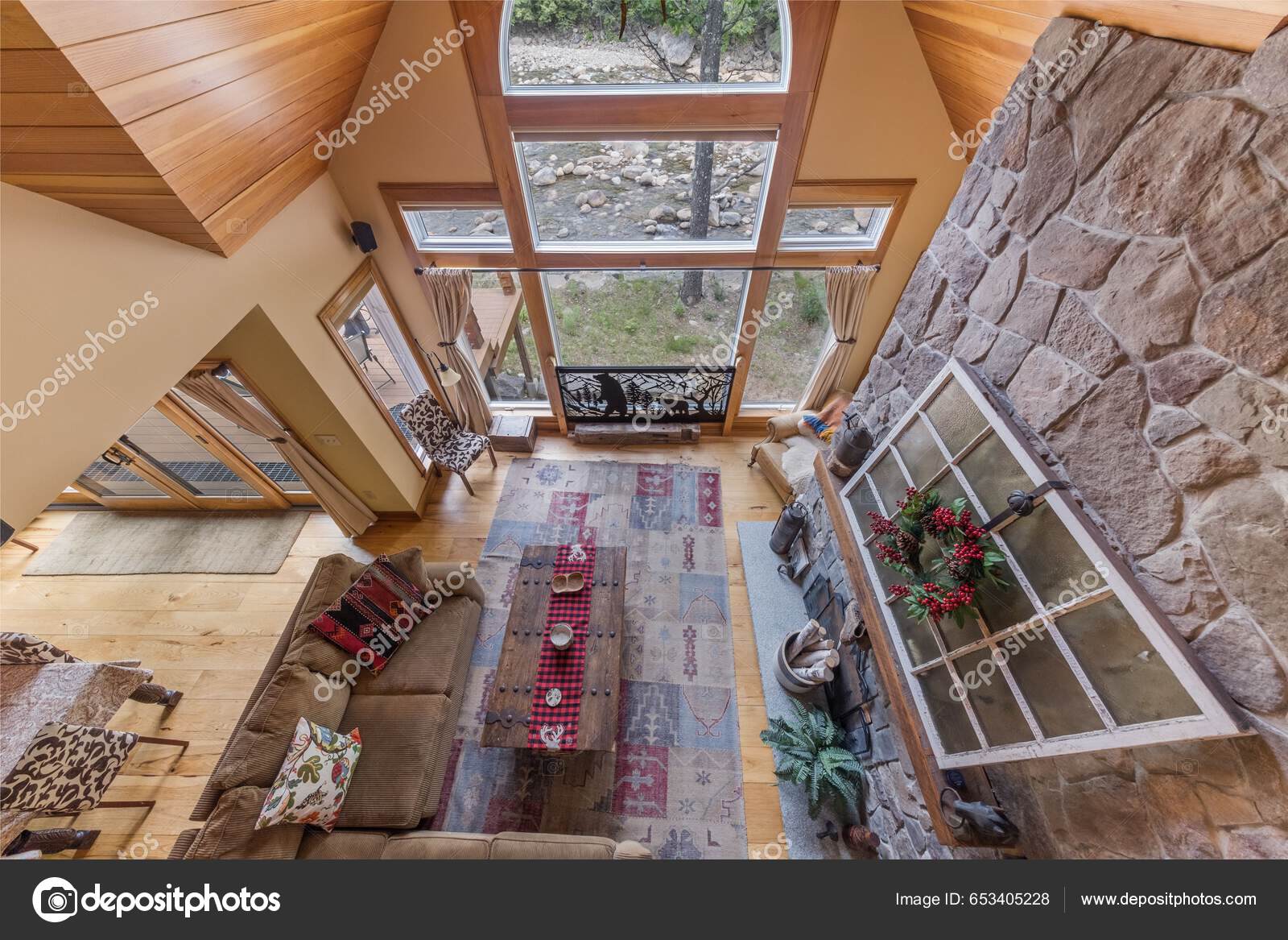 High Angle Shot Cozy Living Room — Stock Photo © wirestock_creators ...