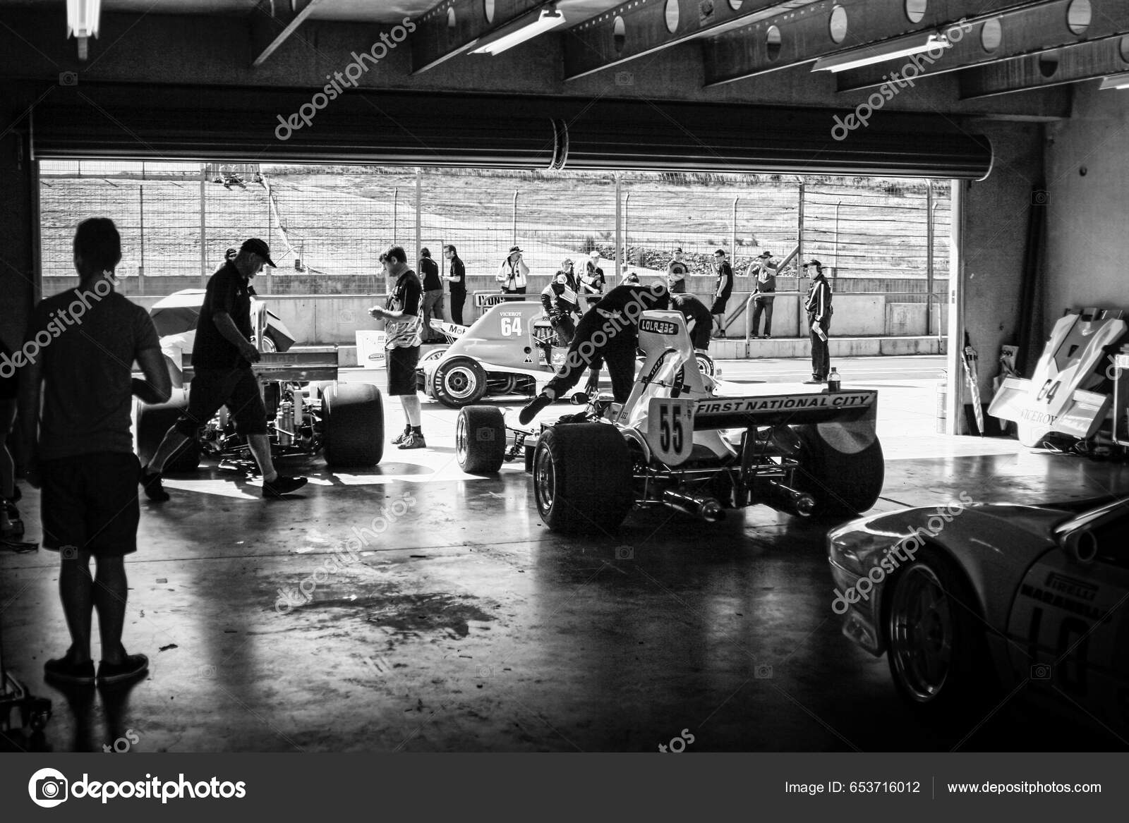 Vintage Race Car Pit Stop Garage Racing Circuit New Zealand — Stock ...