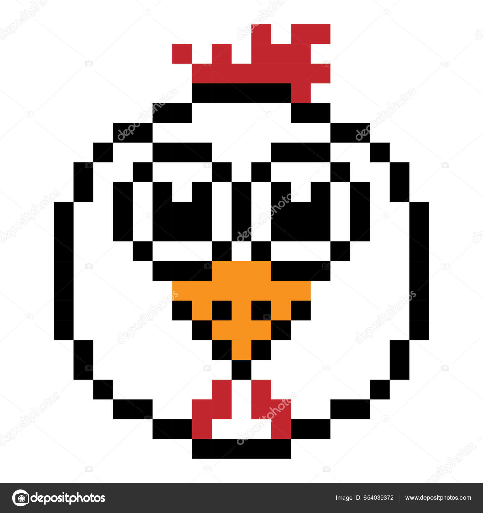 Una Ilustración Vectorial Polluelo Pixel Art Design Aislado Sobre Fondo ...