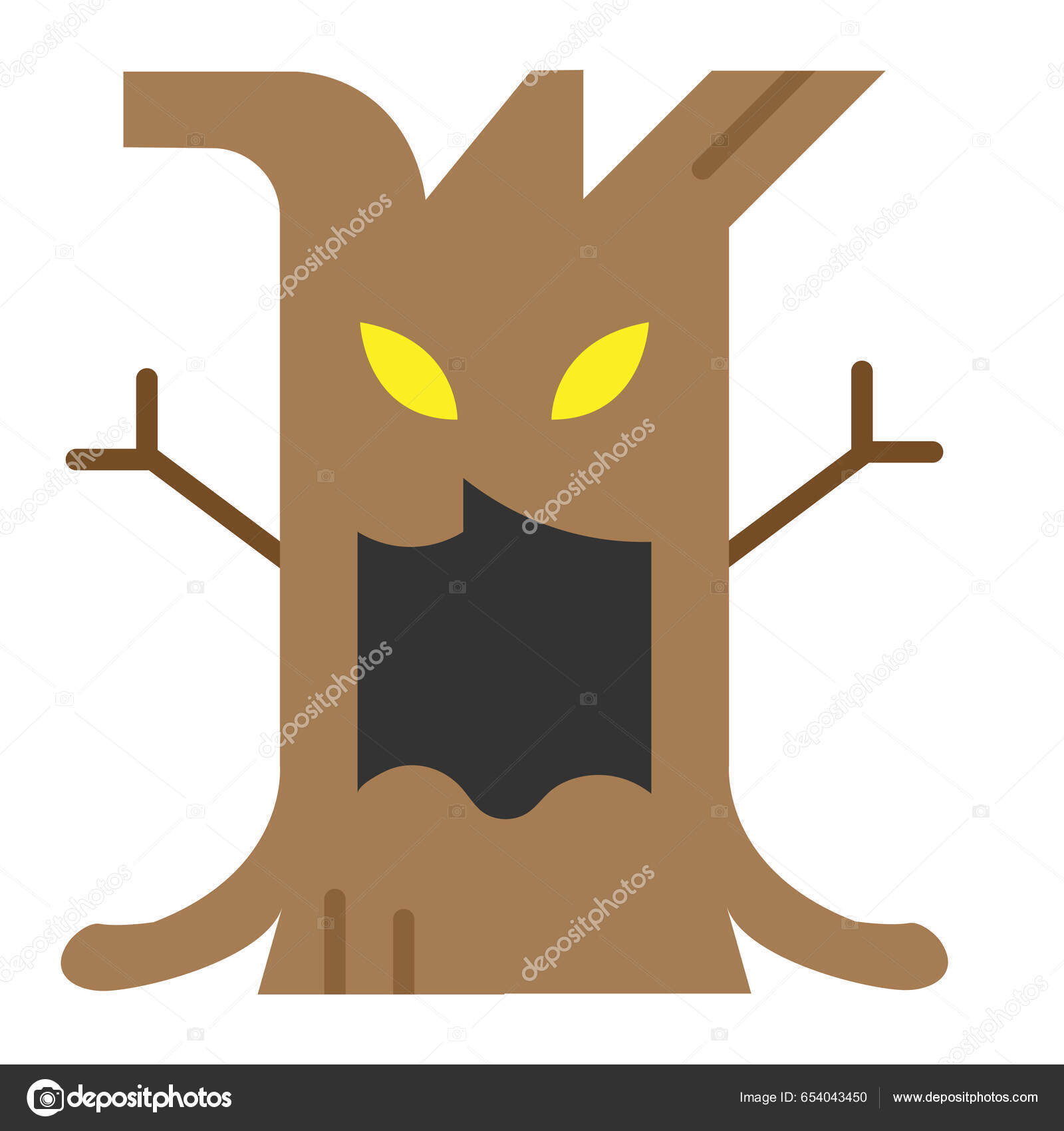 Vector Evil Tree White Background Stock Vector by ©wirestock_creators ...