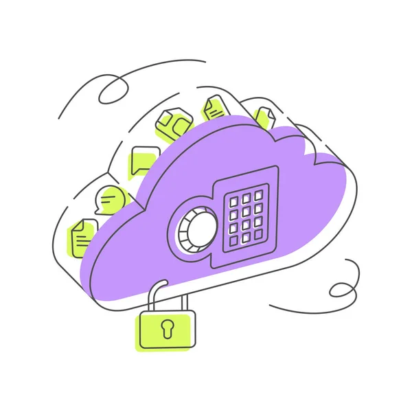 Vector Illustration Data Security White Background Stock Vector by ...