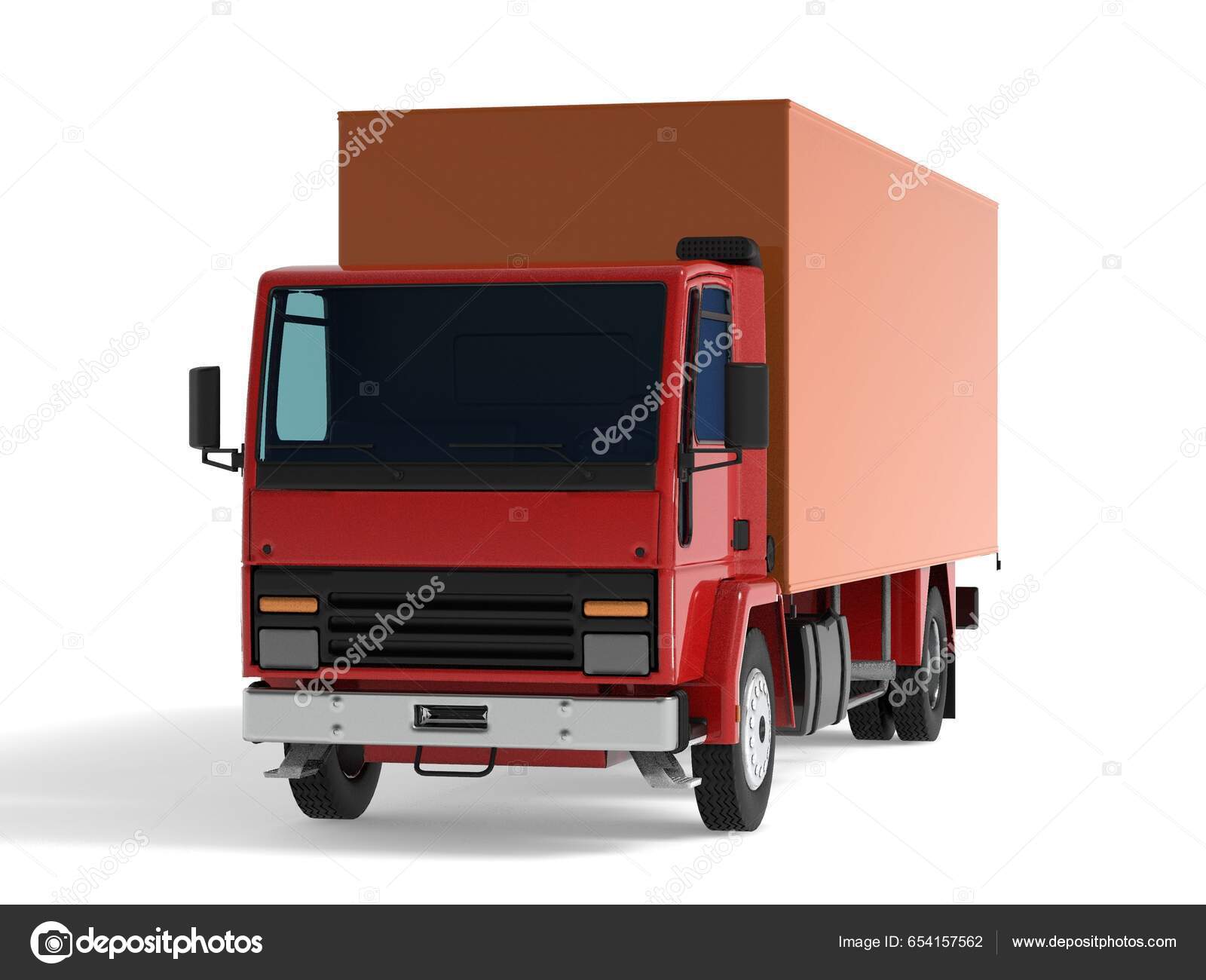 Truck Van Transport Isolated Rendering Illustration White Background ...