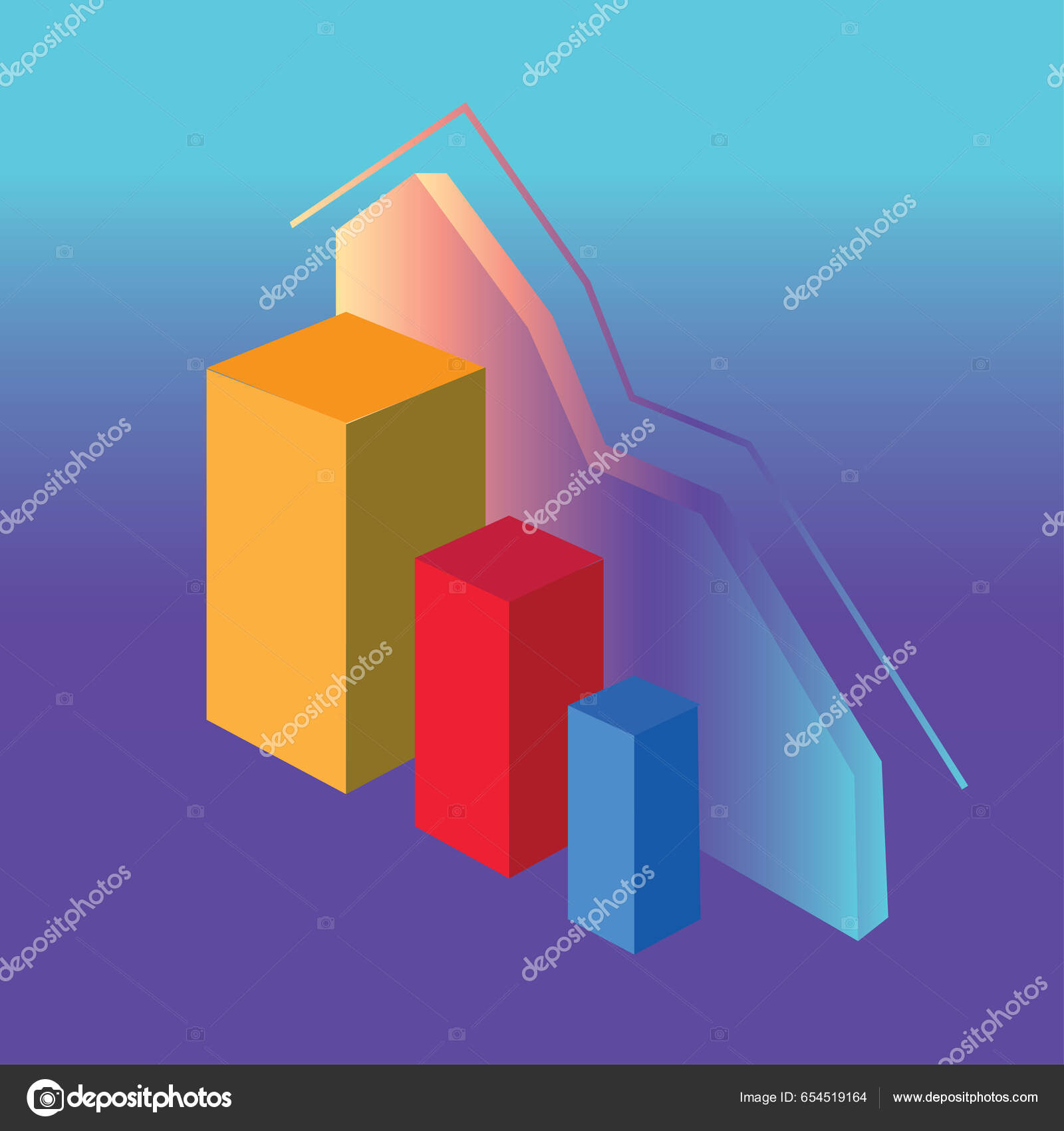 Vector Illustration Chart Bars Template Gradient Color Stock Vector by ...