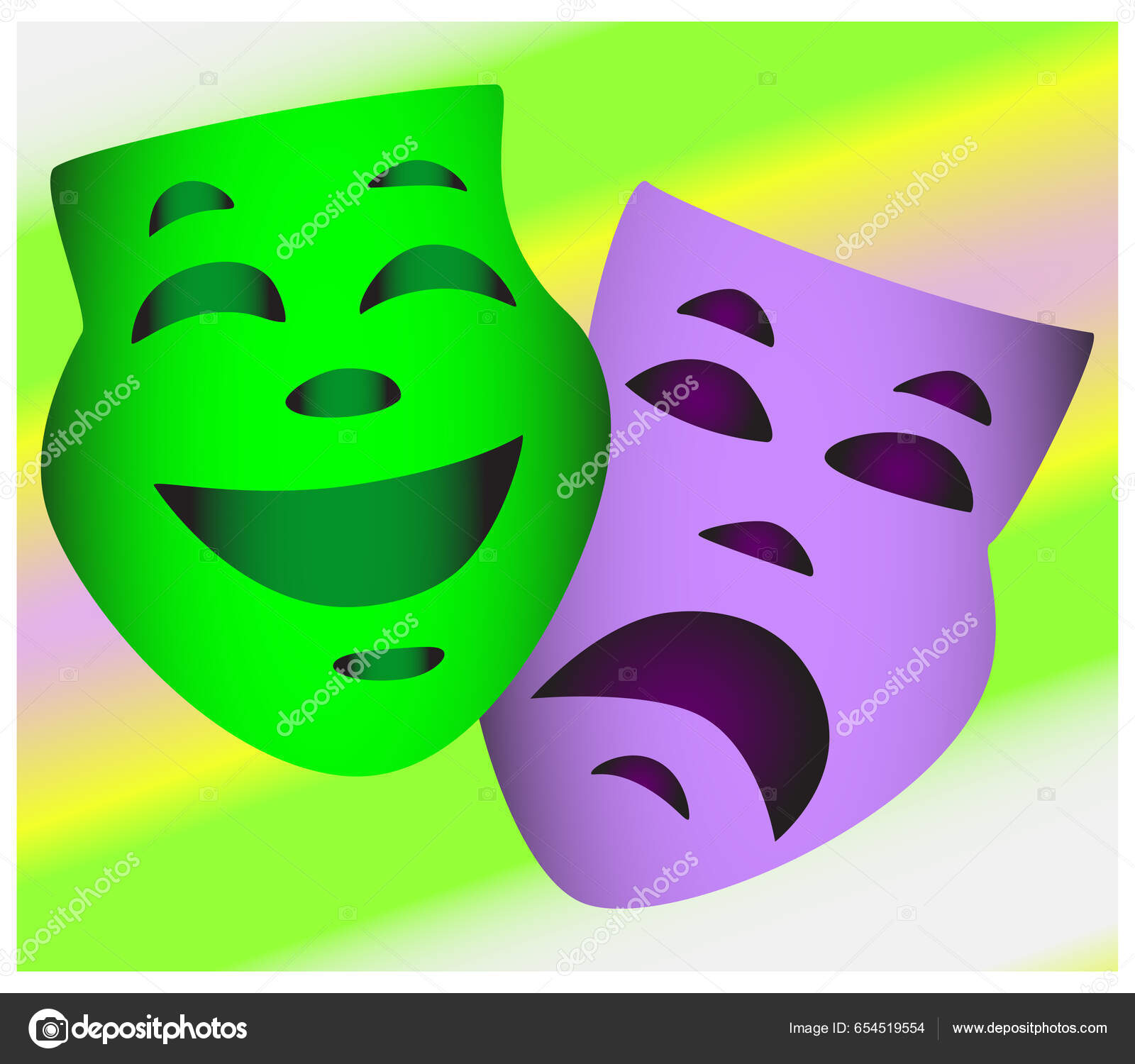 Máscaras De Comedia Y Tragedia Clip Art Máscara De Teatro Vector