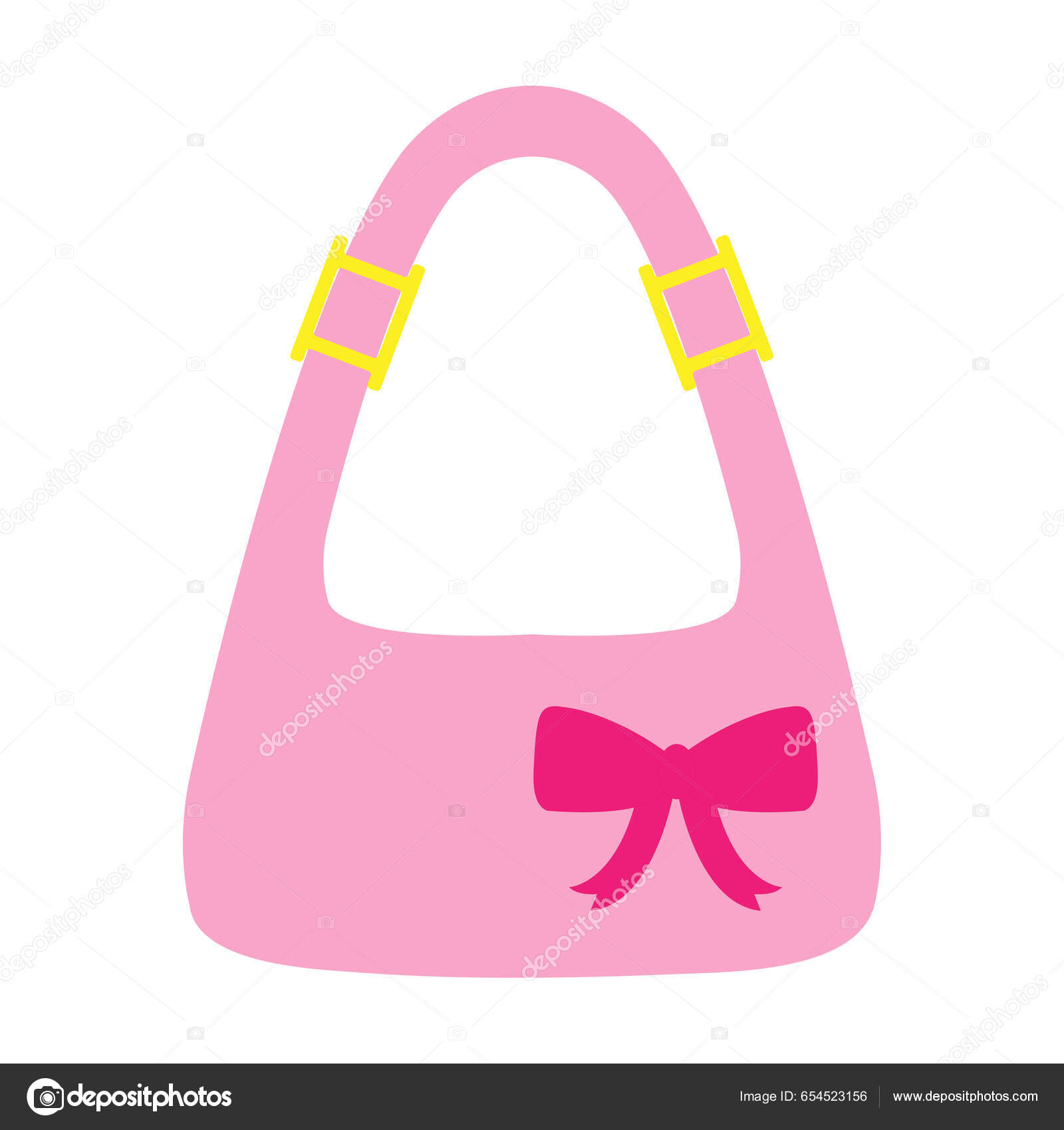 Vector Pink Mini Bag Isolated White Background Stock Vector by ...