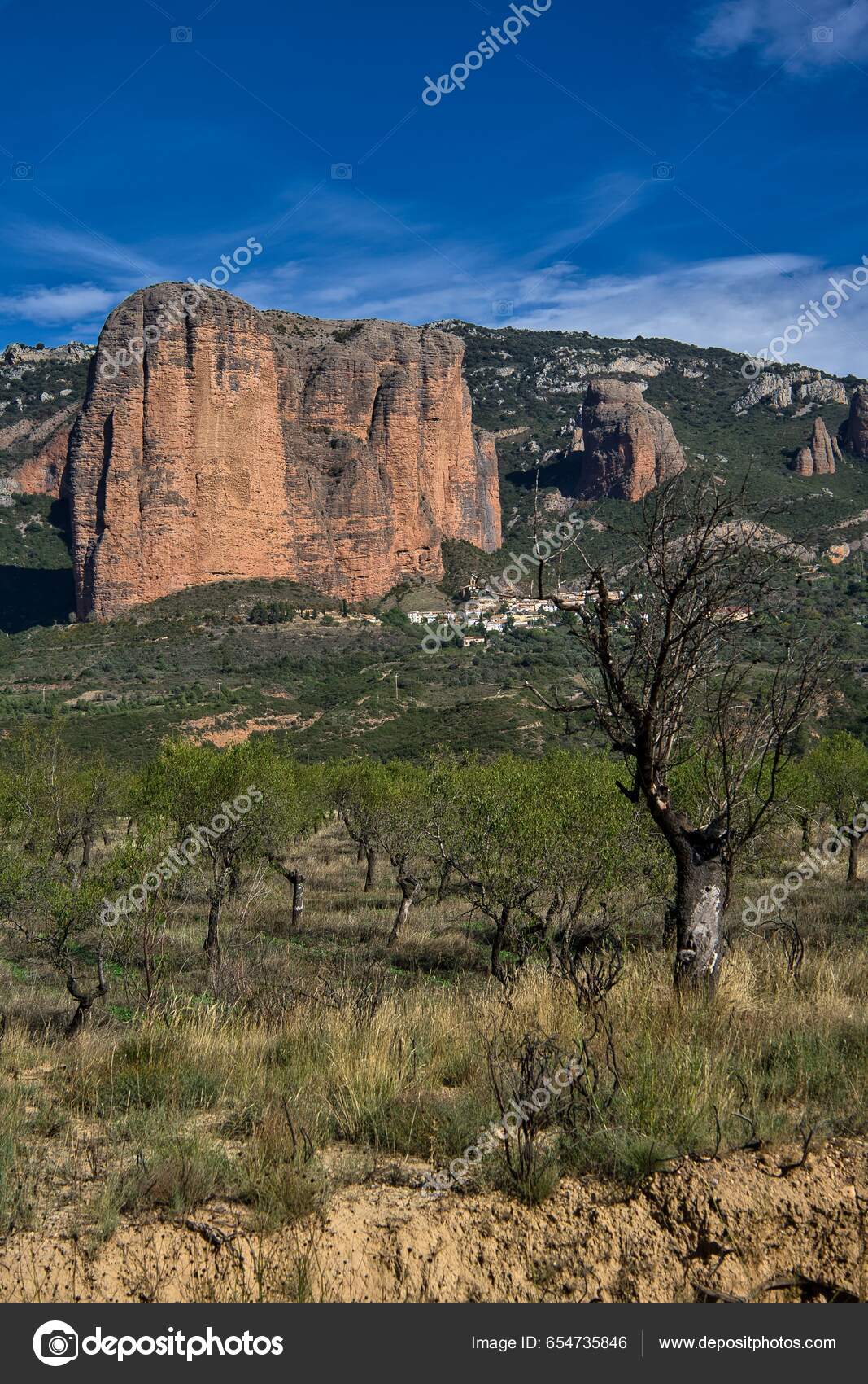 Beautiful Landscape Famous Rock Formations Mallos Riglos Spain Stock ...