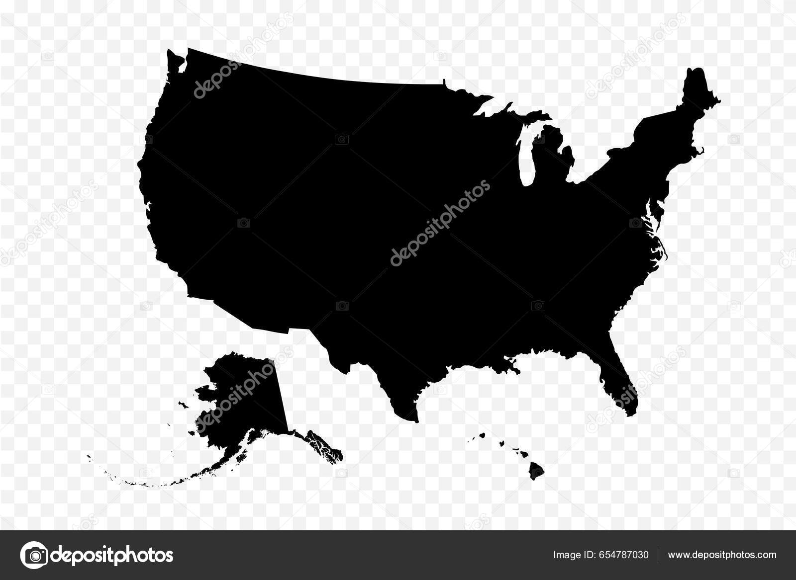 Simple Vector Illustration Usa Map Transparent Background Stock Vector ...
