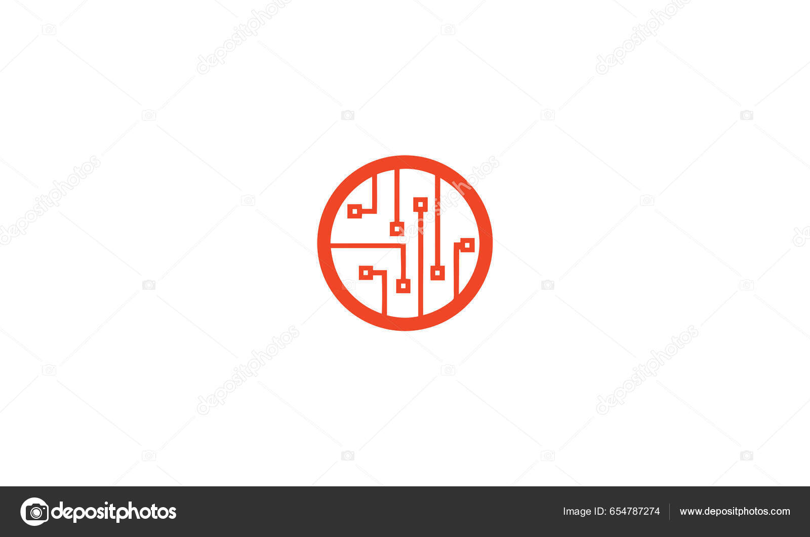 Illustration Tech Board Logo Symbol White Background Stock Vector by ...
