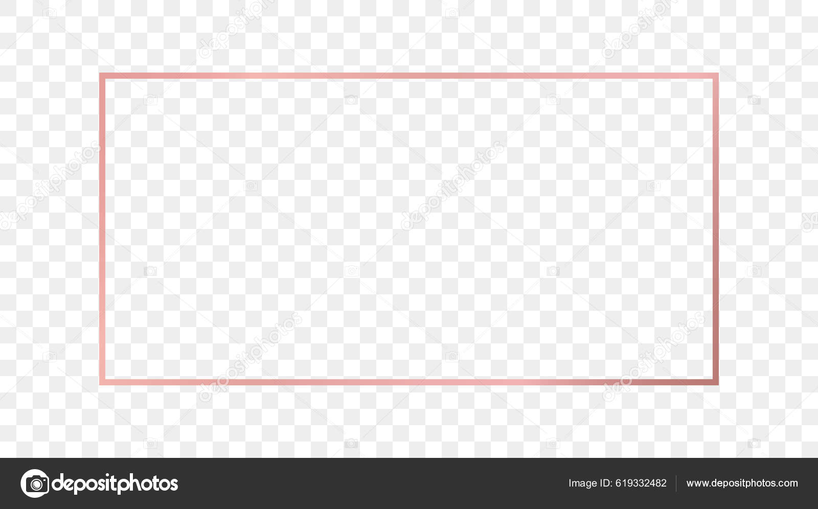 Rose Gold Glowing Rectangular Shape Frame Isolated Transparent ...