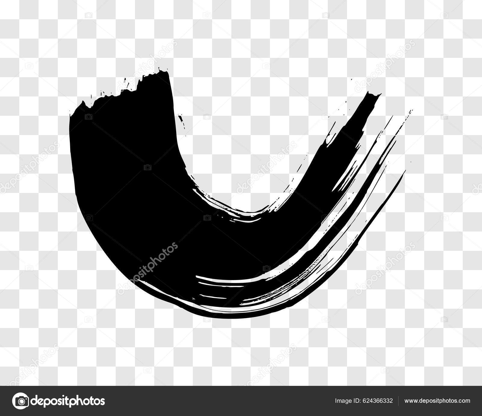 Black Grunge Semicircular Brush Strokes Painted Wavy Ink Stripes Ink ...