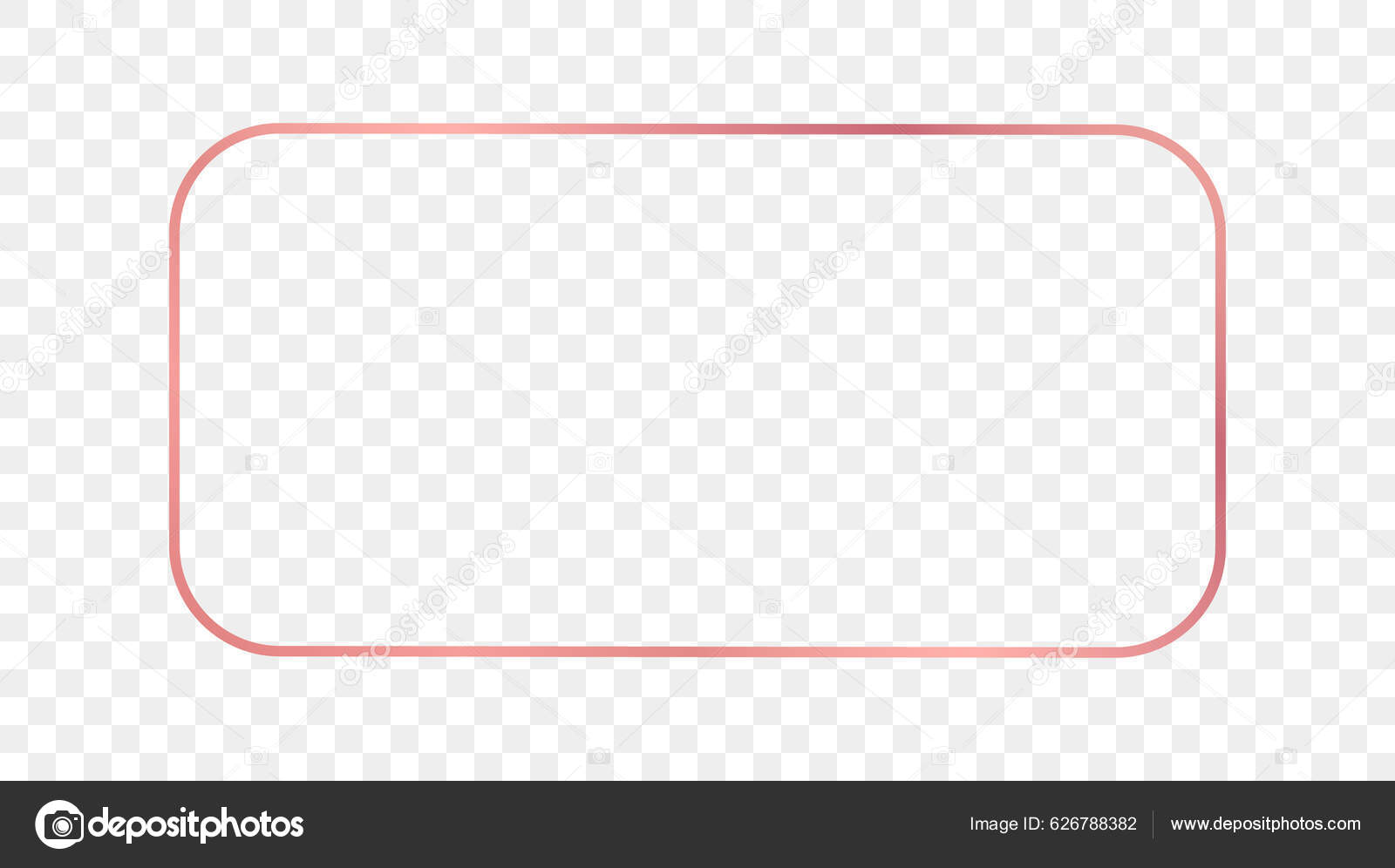 Rose Gold Glowing Rounded Rectangular Frame Isolated Transparent ...