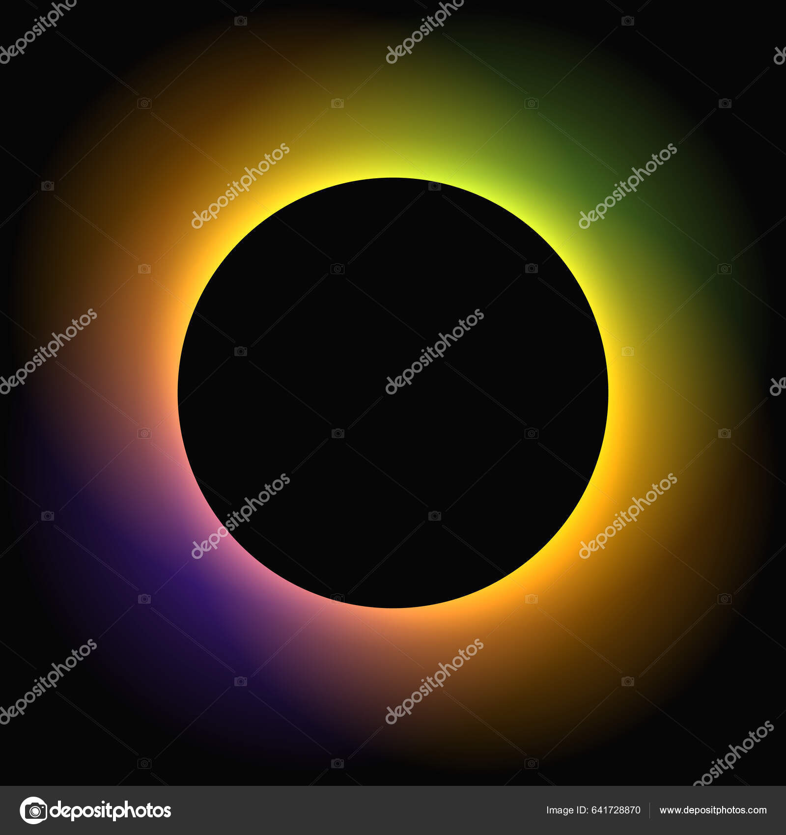 Circle Illuminate Frame Gradient Orange Neon Banner Isolated Black ...