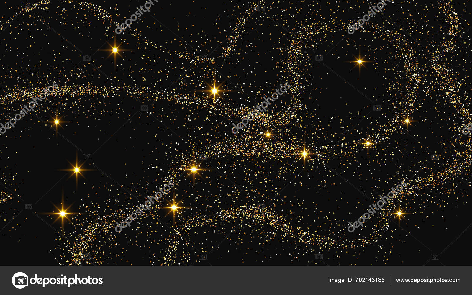 Gold Glittering Confetti Wave Stardust Set Three Backdrops Golden ...